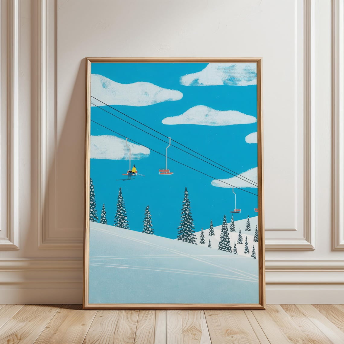 Ski Lift Winter Landscape Minimal Snow Mountain Alpine Resort Home ...