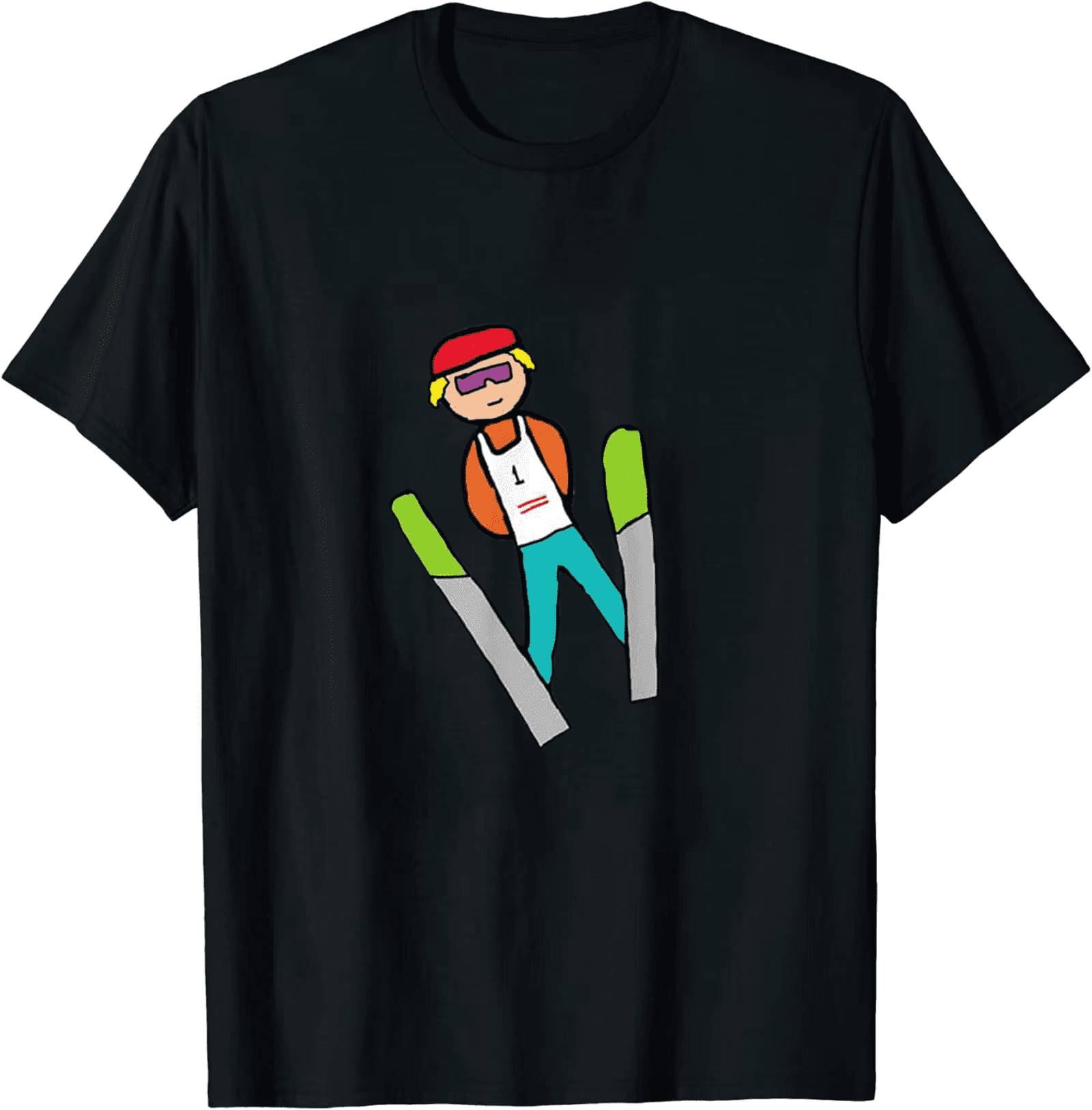 Ski Man Cool Pattern T-shirt 3508008_black - Walmart.com