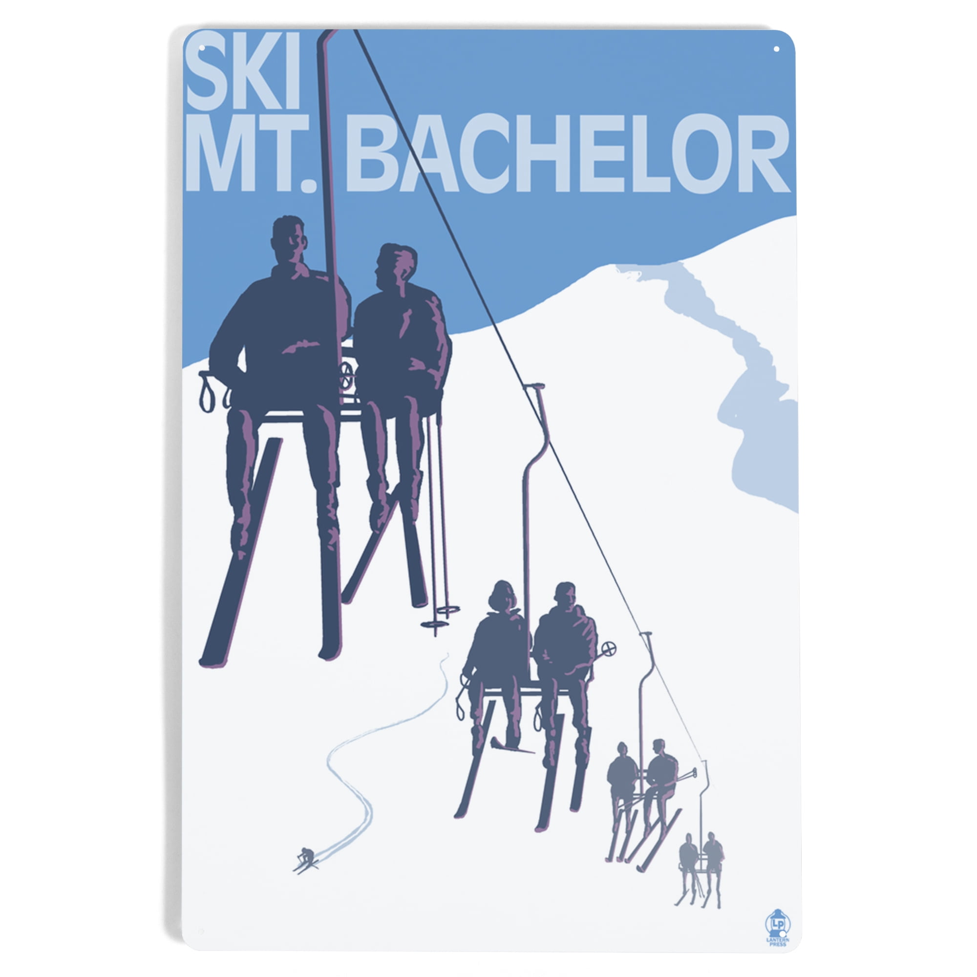 Ski Mt. Bachelor, Oregon, Ski Lifts (12x18 Aluminum Art, Indoor Outdoor ...