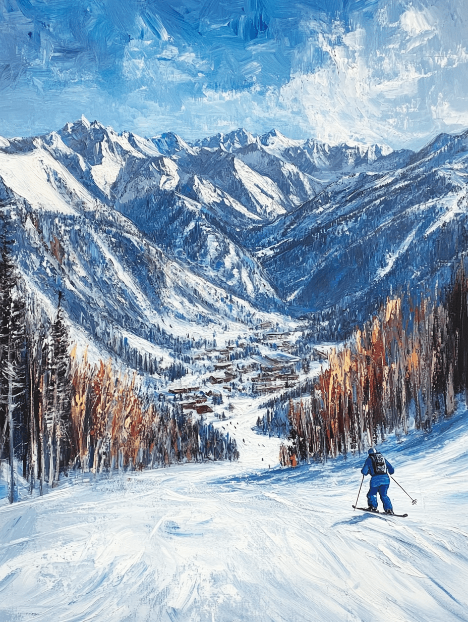 Ski Resort Landscape Canvas Painting， Perfect for Living Room， Bedroom ...