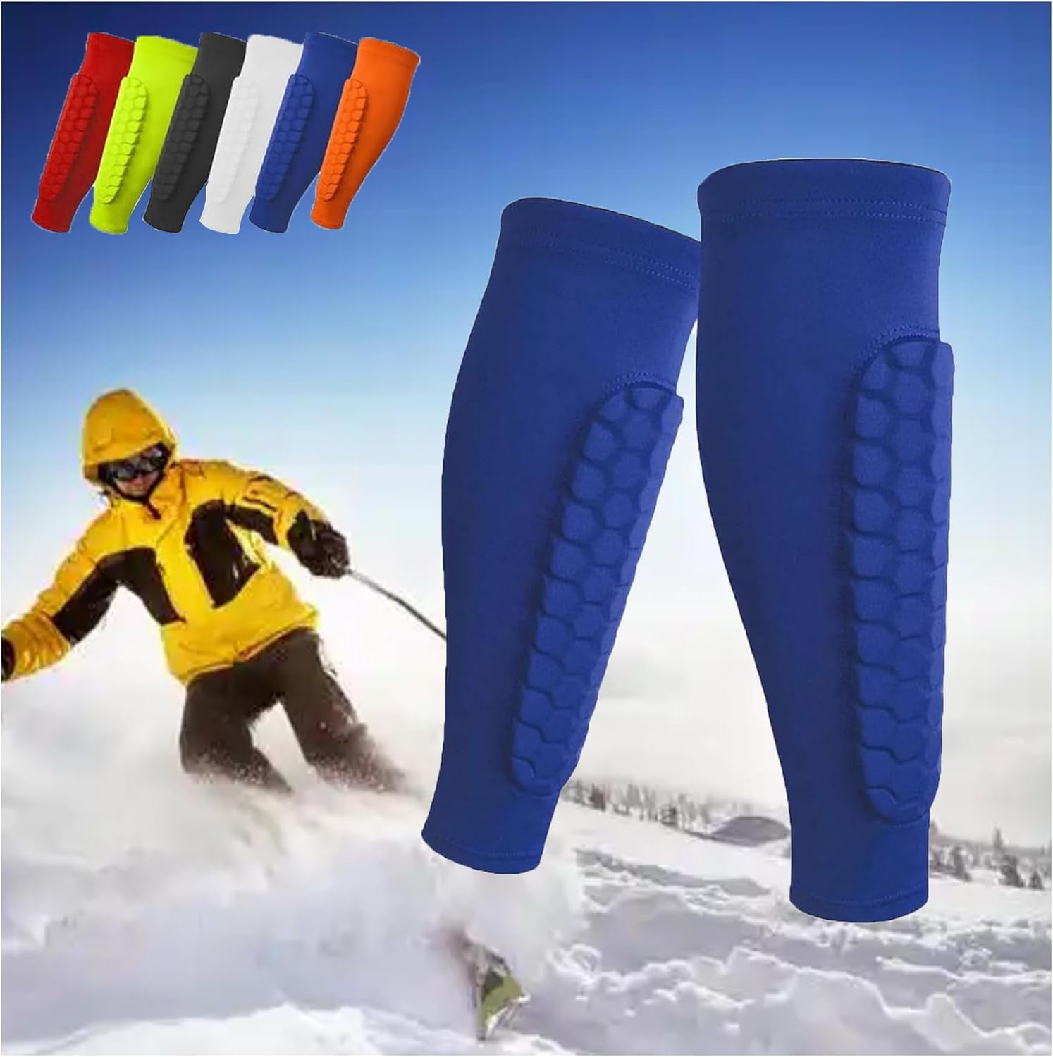 Ski Shields,Shin Defender Shin Guards with Honeycomb Pads,Long ...