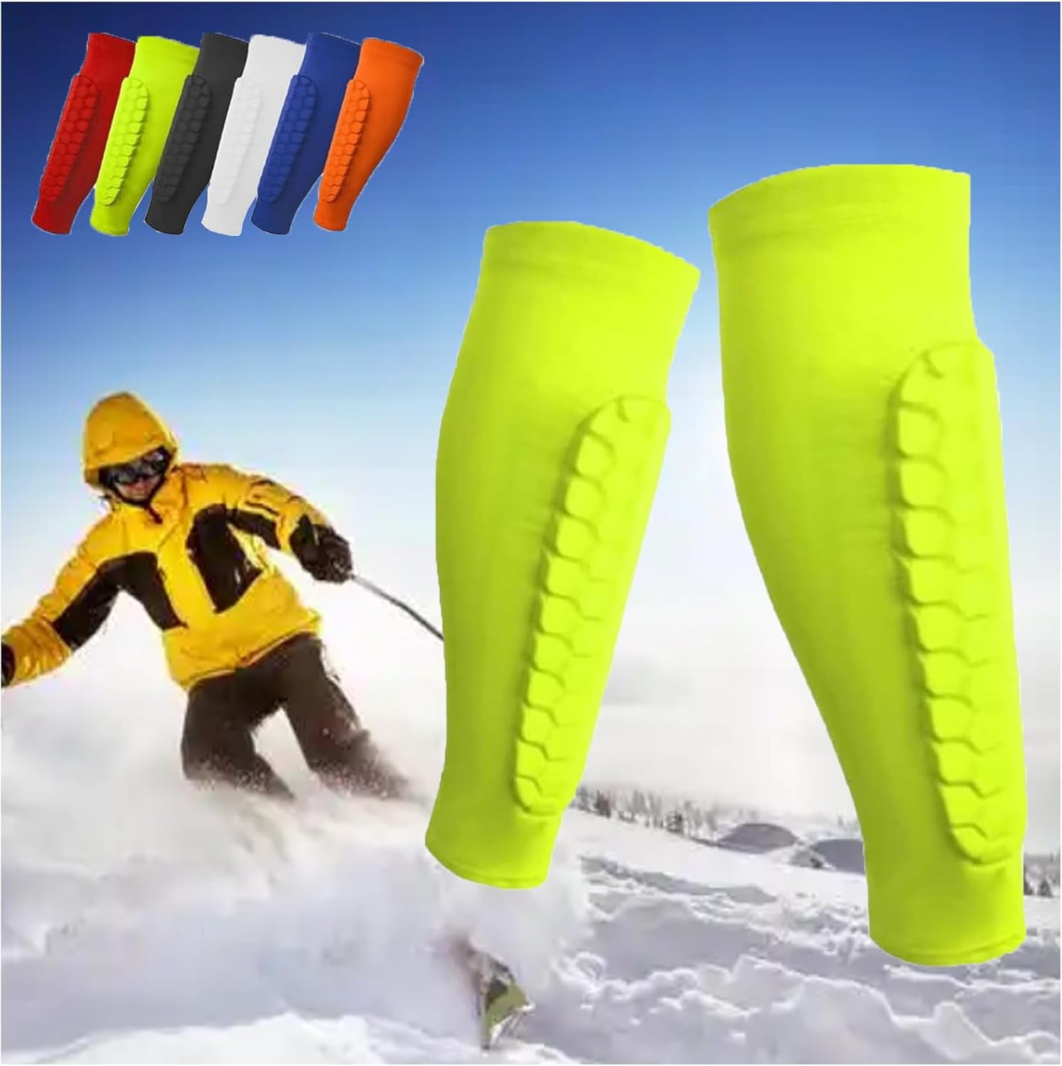 Ski Shields,Shin Defender Shin Guards with Honeycomb Pads,Long ...
