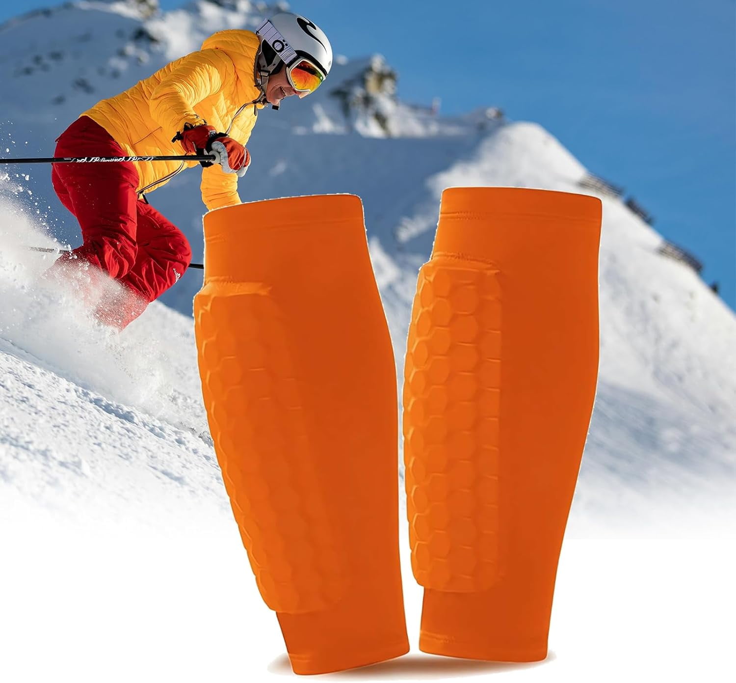 Ski Shin Guards Gel for Men/Women, Protective Sleeve Professional ...