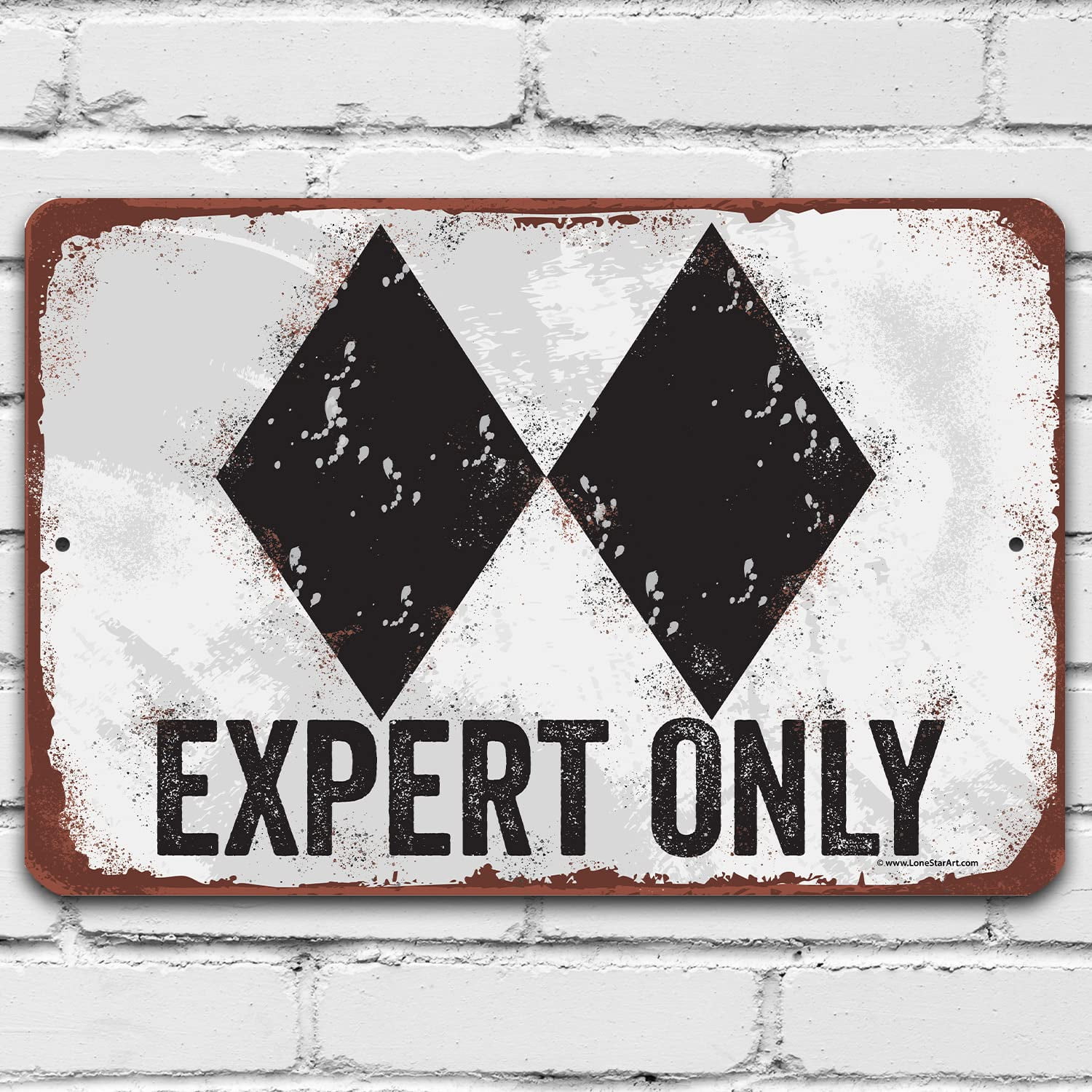 Ski Signs - Expert Only Double Black Ski Slope - Great for Mountain ...