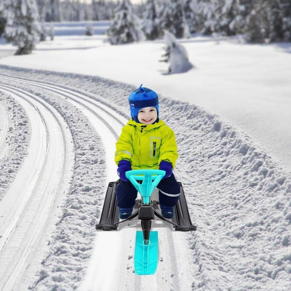 Ski Sled Slider Board, Snow Sled for 3-15 Years Kids Modern Green Snow ...