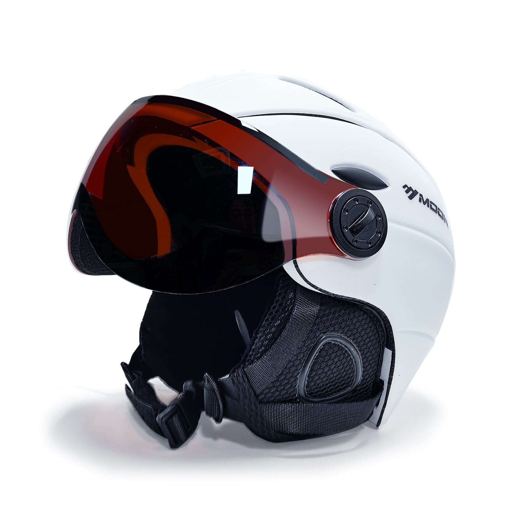 Ski Snowboard Helmet 2-in-1 Visor Detachable Snow Mask Anti-Fog Anti-UV ...