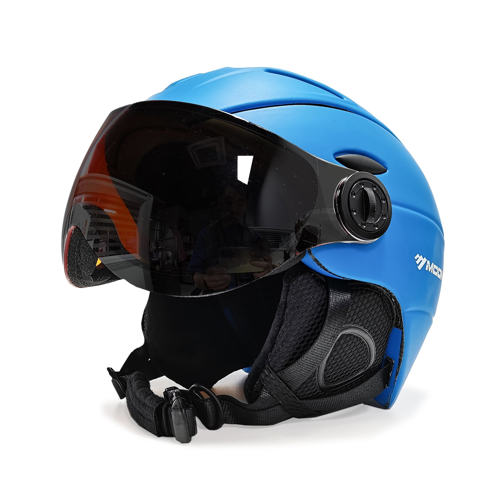 Ski Snowboard Helmet 2-in-1 Visor Detachable Snow Mask Anti-Fog Anti-UV ...