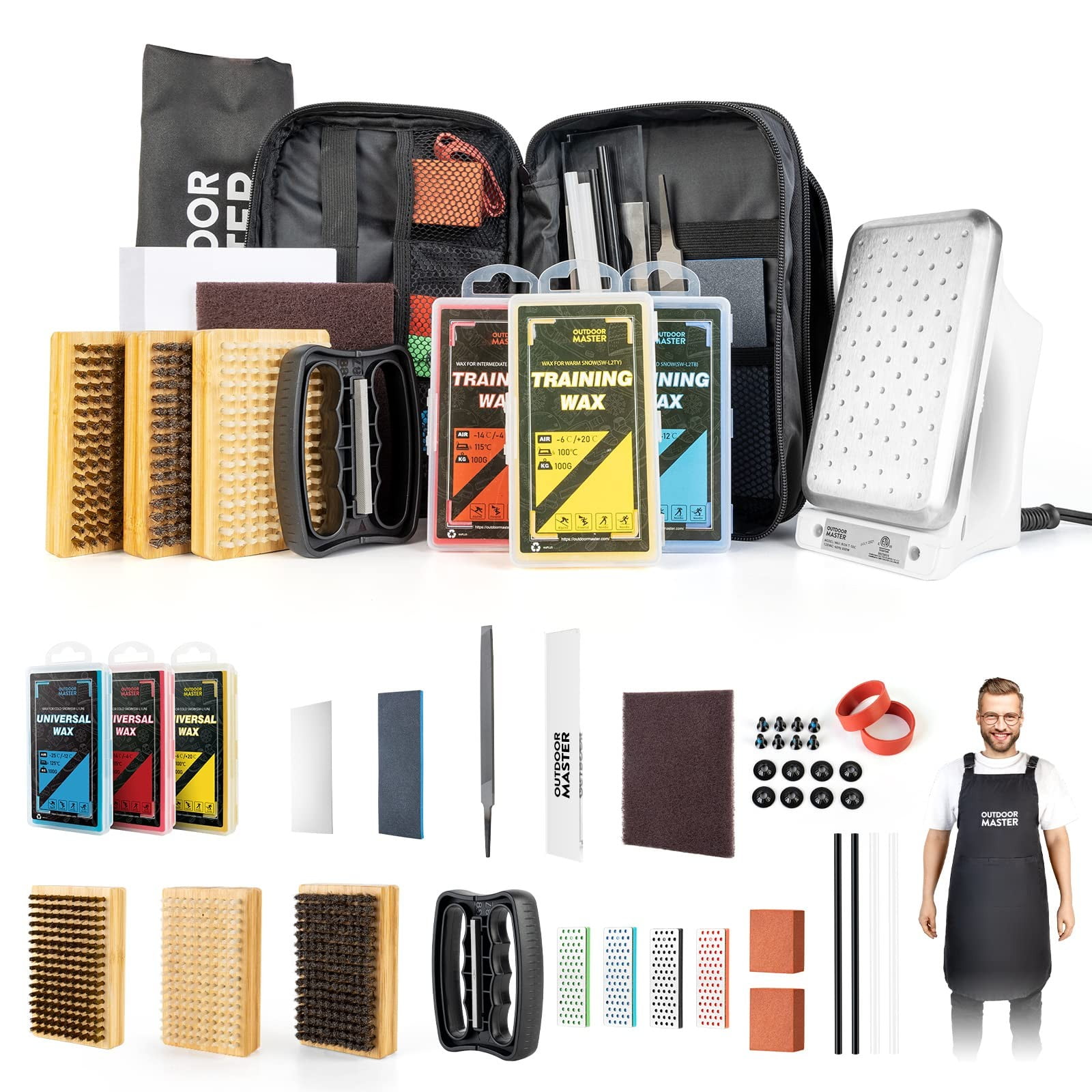 Ski Snowboard Tuning and Waxing Kit with Waxing Iron,Universal Wax,Edge ...