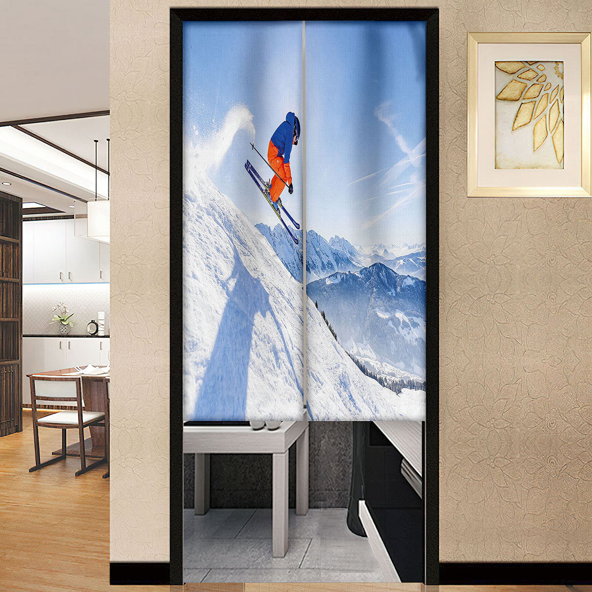 Ski Sport Forest Sunrise Landscape Door Curtain for Boys Kids Teens Men ...