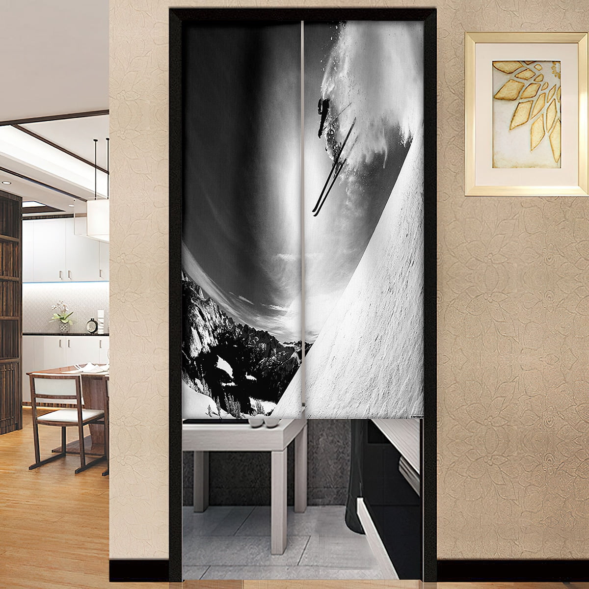 Ski Sport Forest Sunrise Landscape Door Curtain for Boys Kids Teens Men ...