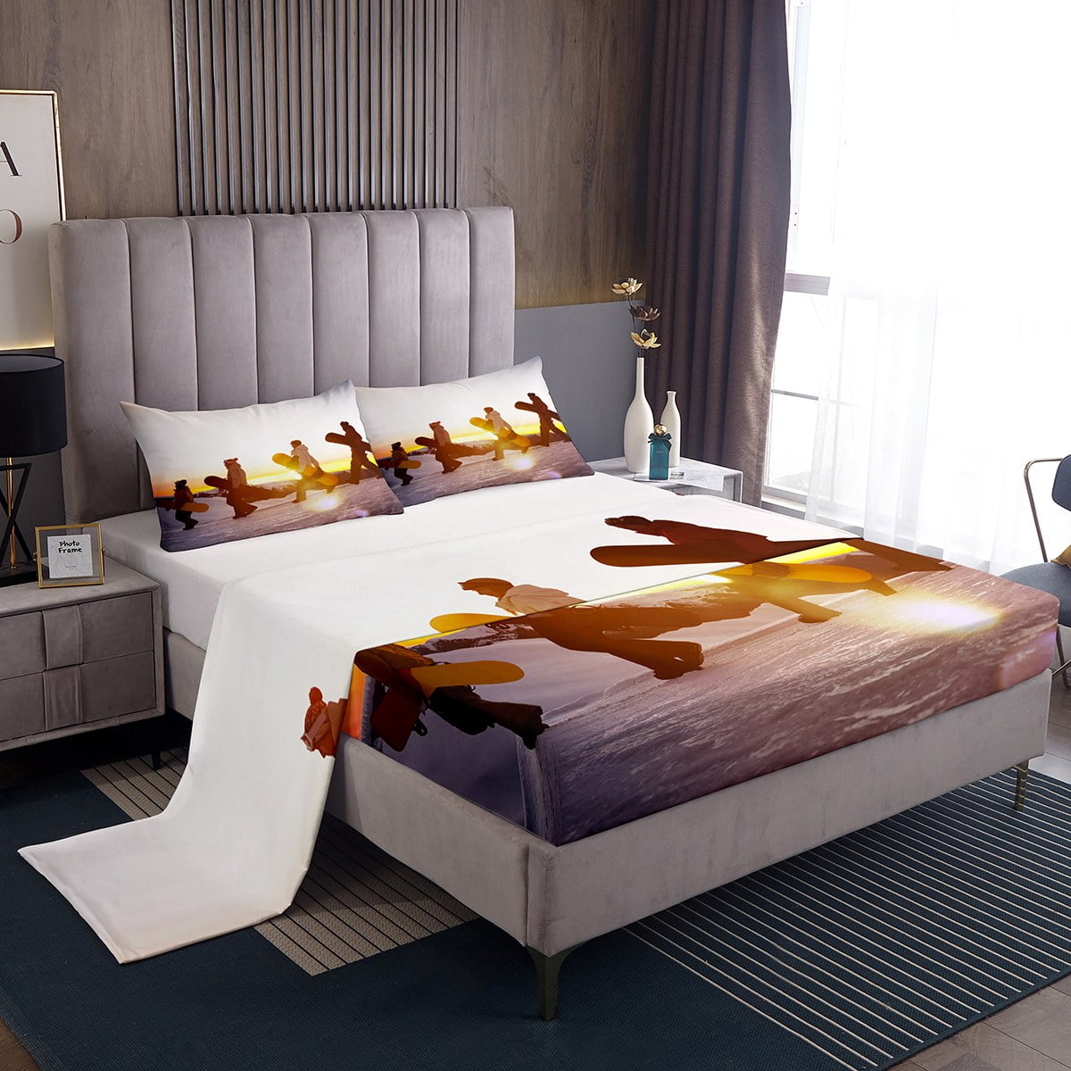 Ski Sports Sheets Snowboarding Skier Sheet Set Winter Sports Theme Bed ...