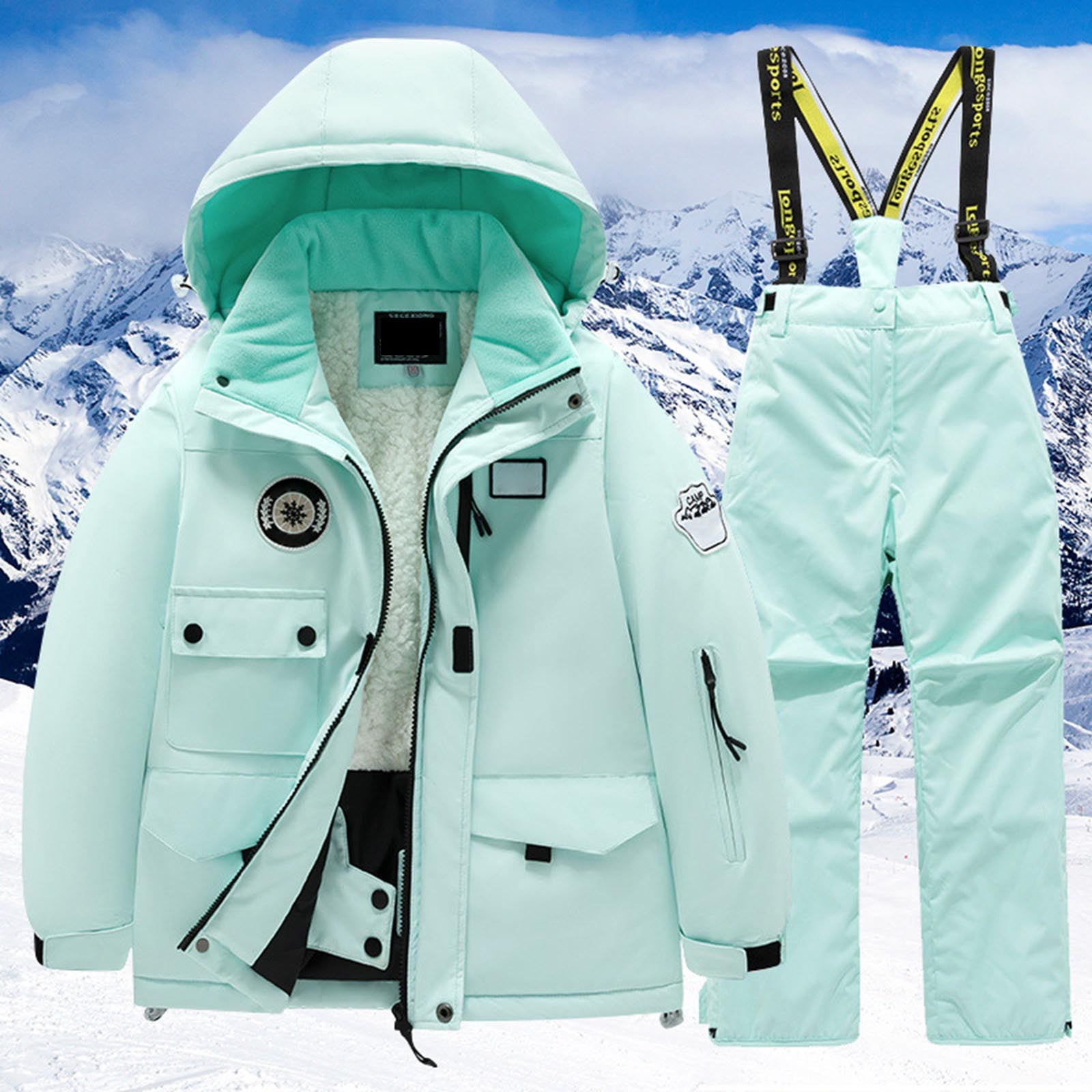 Ski Suit For Kids Girls Boys Snow Suit Two-piece set Warm Coveralls ...