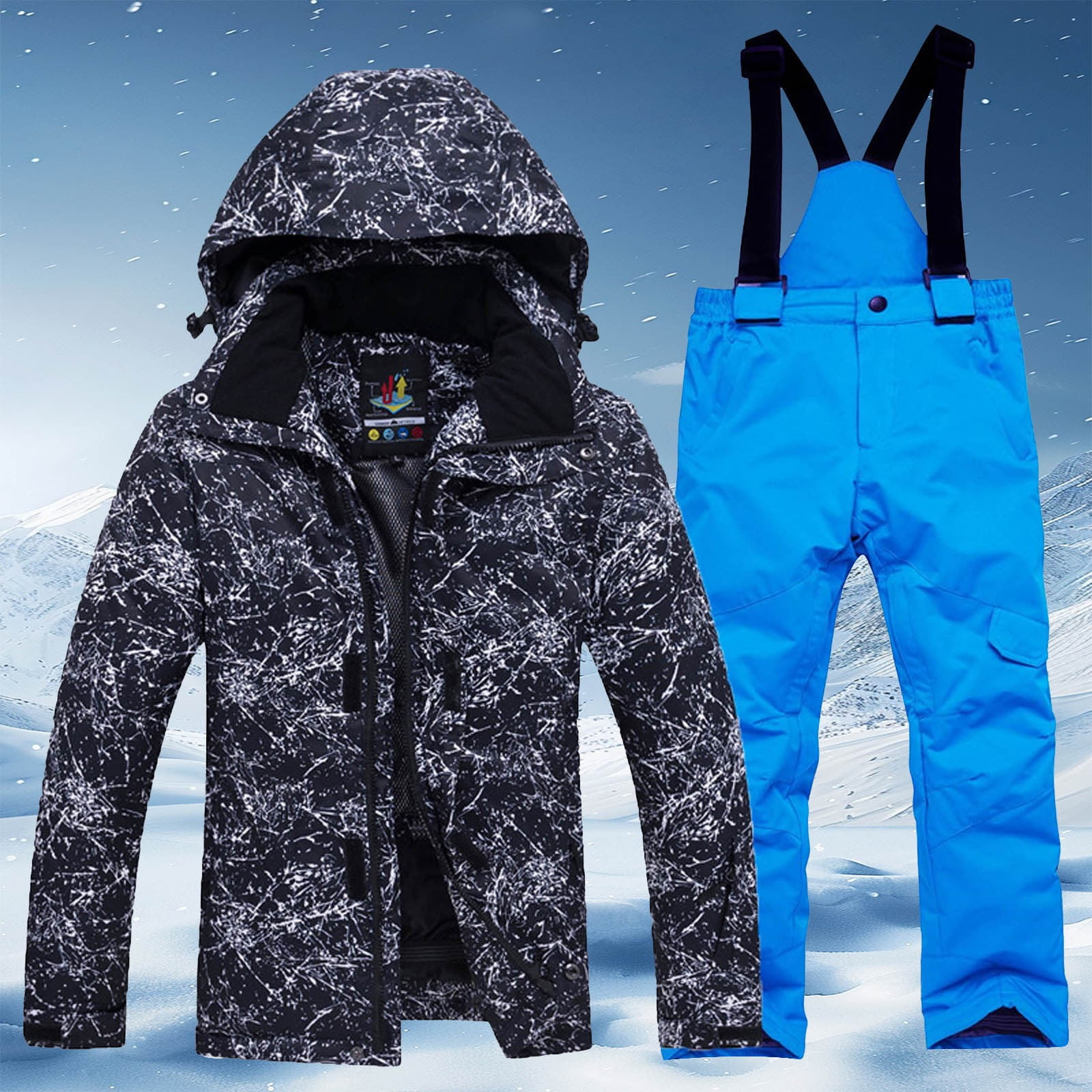 Ski Suit For Kids Girls Two-piece set Ski Suits Heated Snow Suit ...