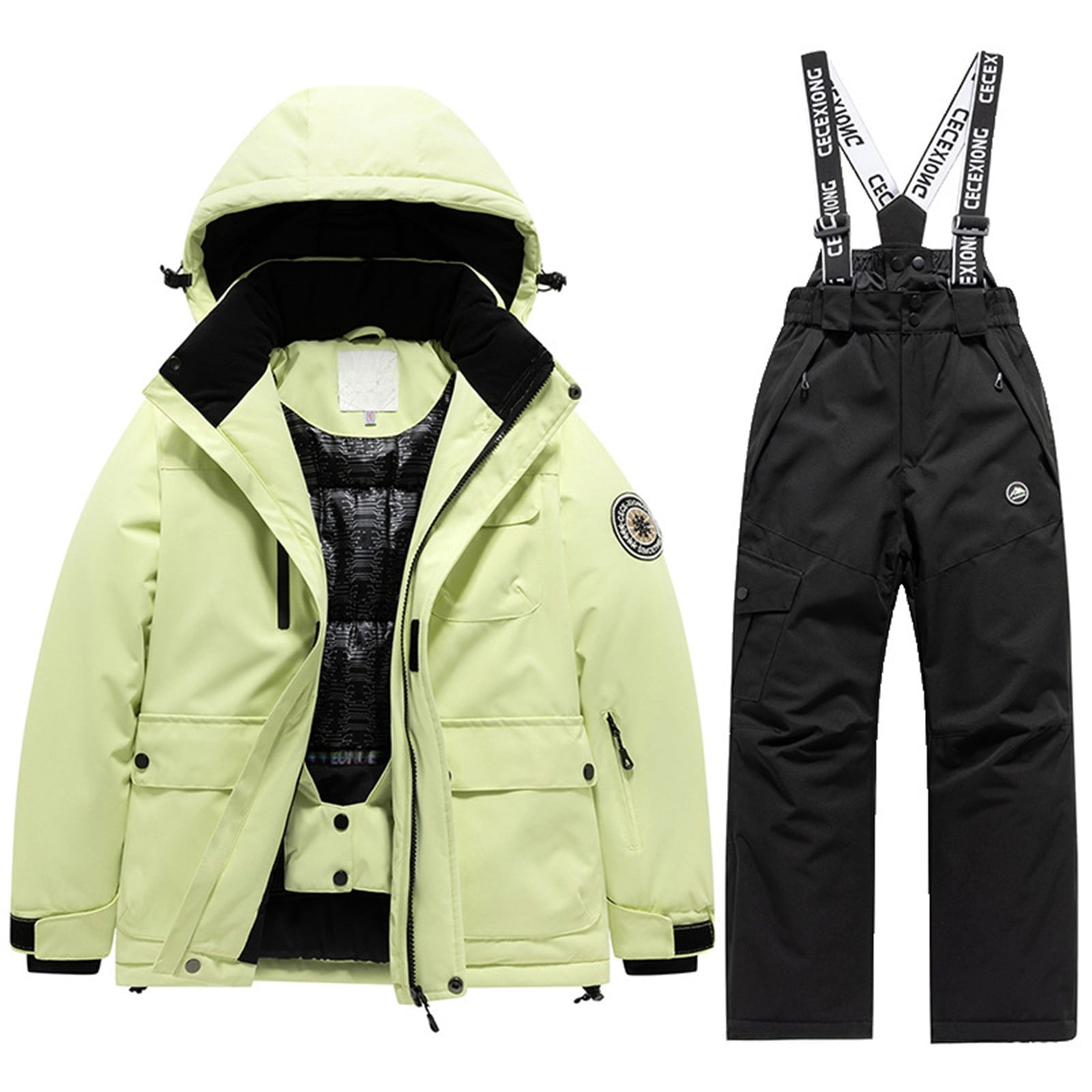 Ski Suit For Teen Girls Two-piece set Snowsuit Warm Jumpsuit Waterproof ...