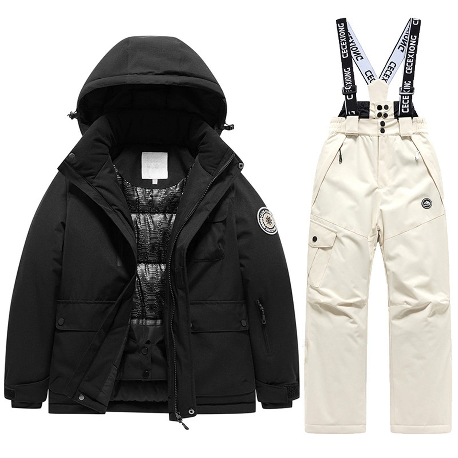 Ski Suit Snow Suit Winter Ski Outfit Warm Thermal Snowsuit For Cold ...