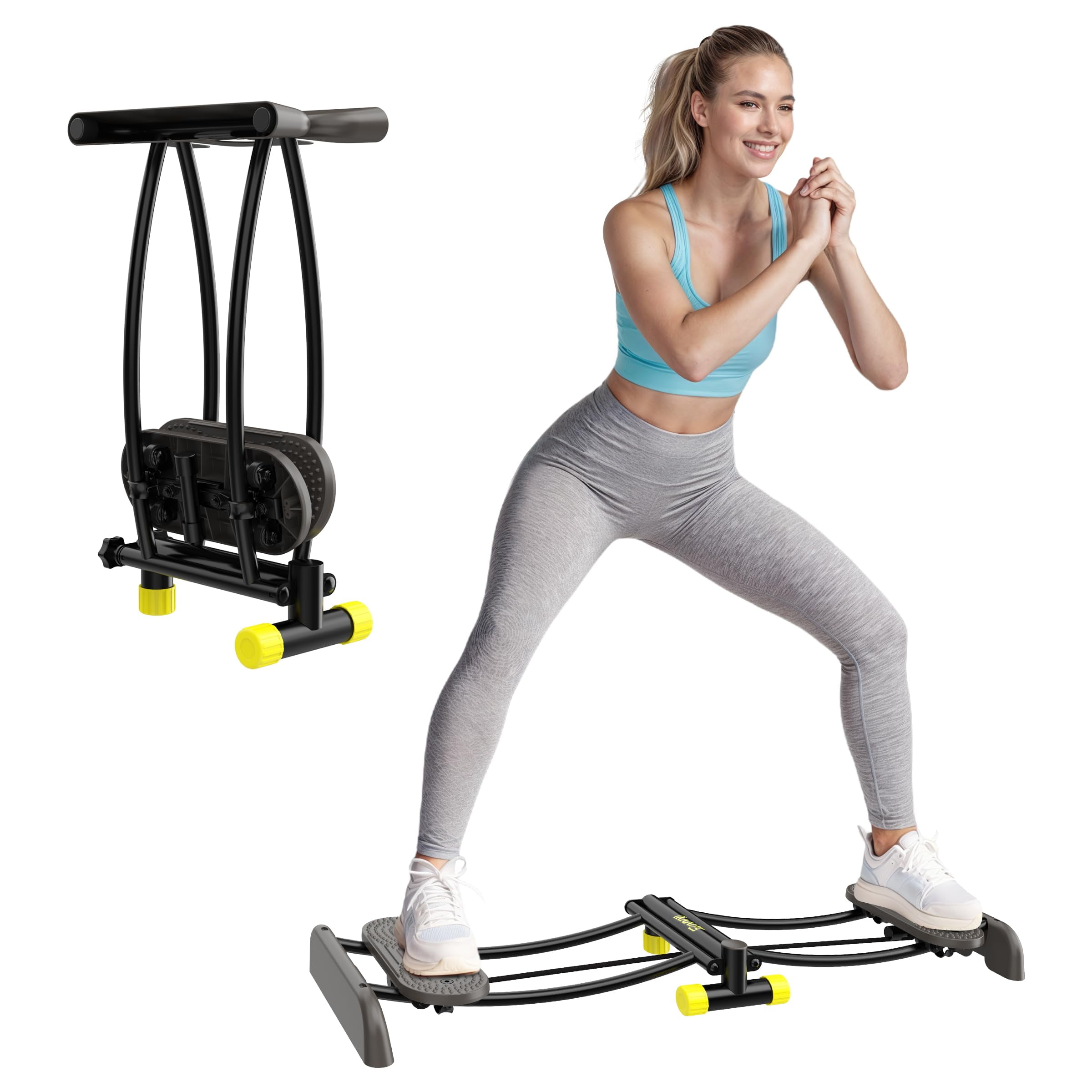 Ski Trainer Exercise Machine, Adjustable Resistance Bands for Glutes ...