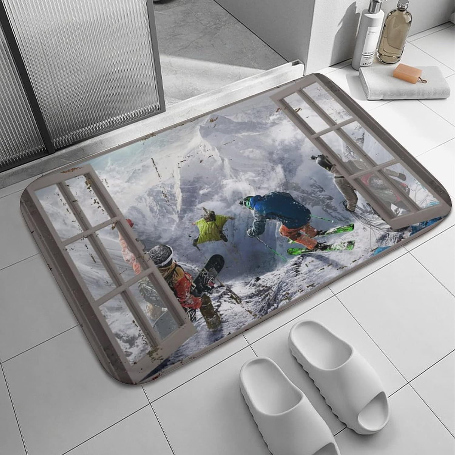 Ski Winter Sports Door Mat for Home Entrance, Floor Mats for House ...