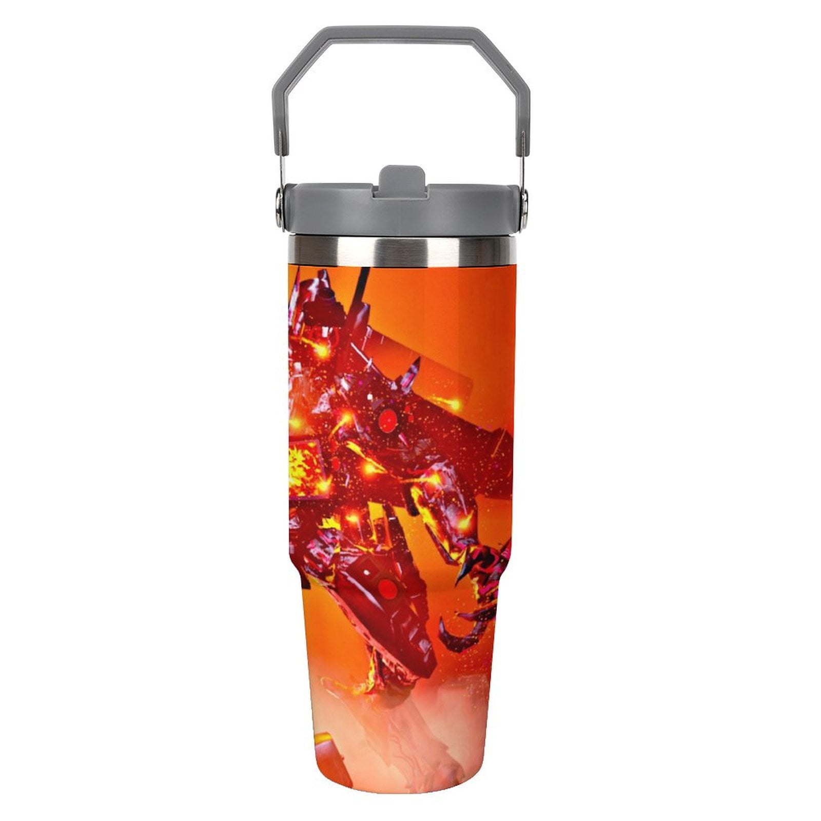 Ski-bidi Toile Tumbler with Lid Straw Top Handle 30oz Leakproof Vacuum ...