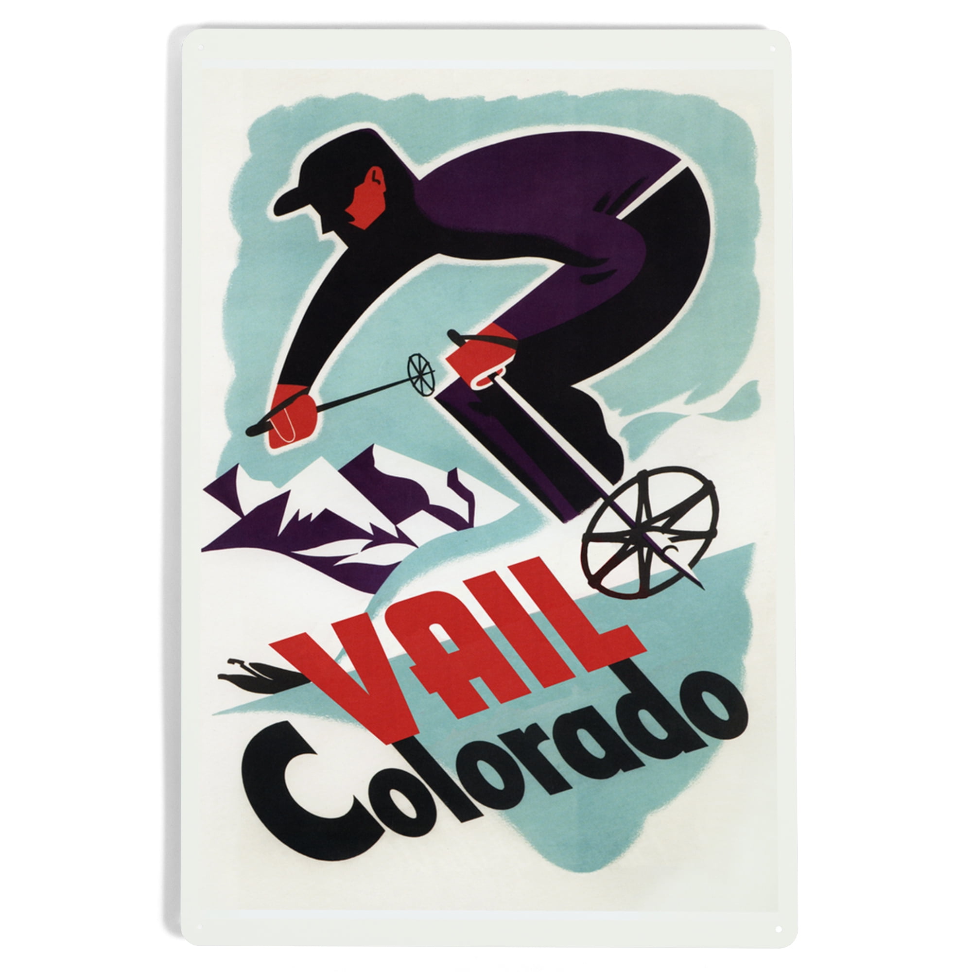 Ski in Vail, Colorado (12x18 Aluminum Art, Indoor Outdoor Metal Sign ...