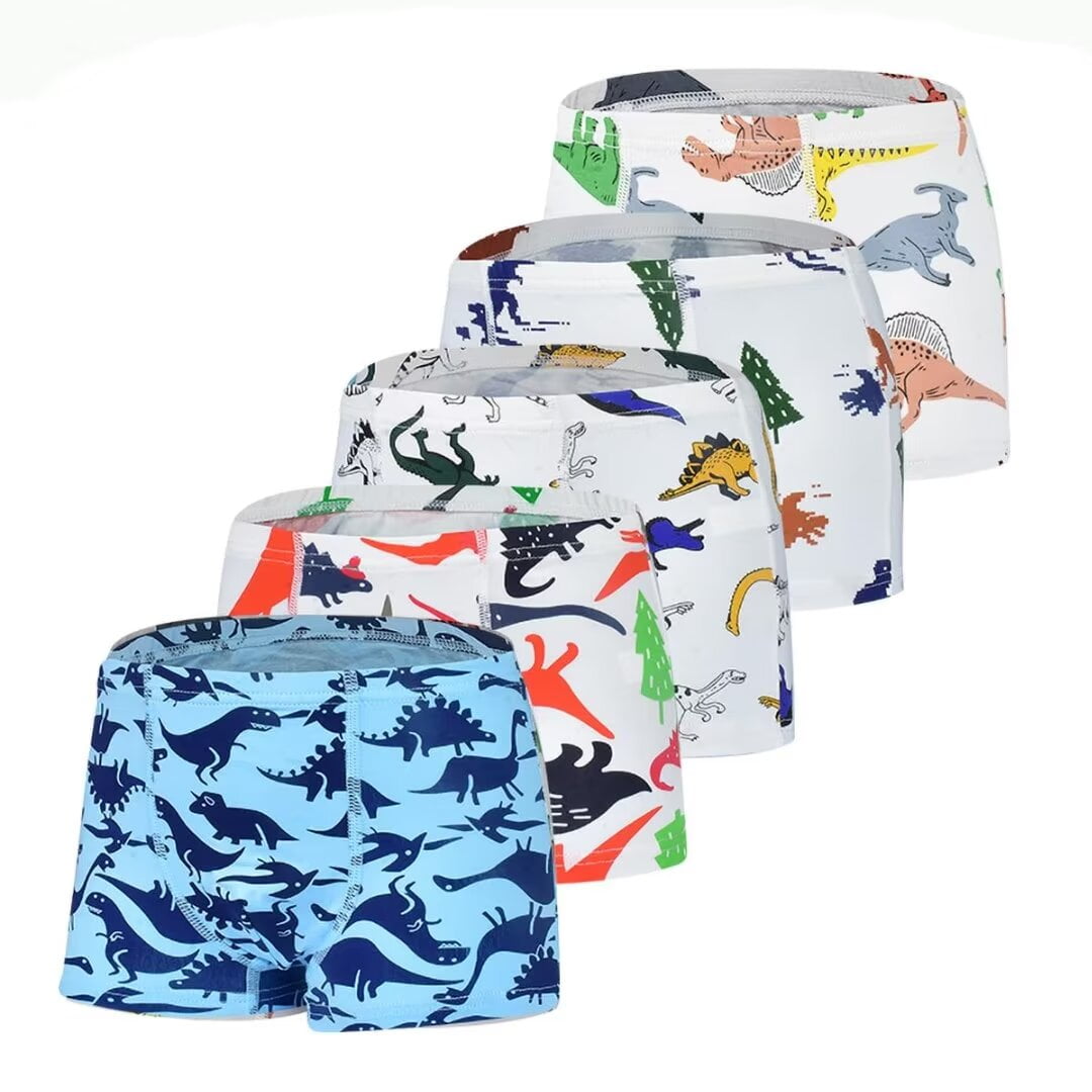SKIBEAUT Boys Cotton Underwear, Toddler Kids Boxer Briefs 5 Pack, Comfy ...