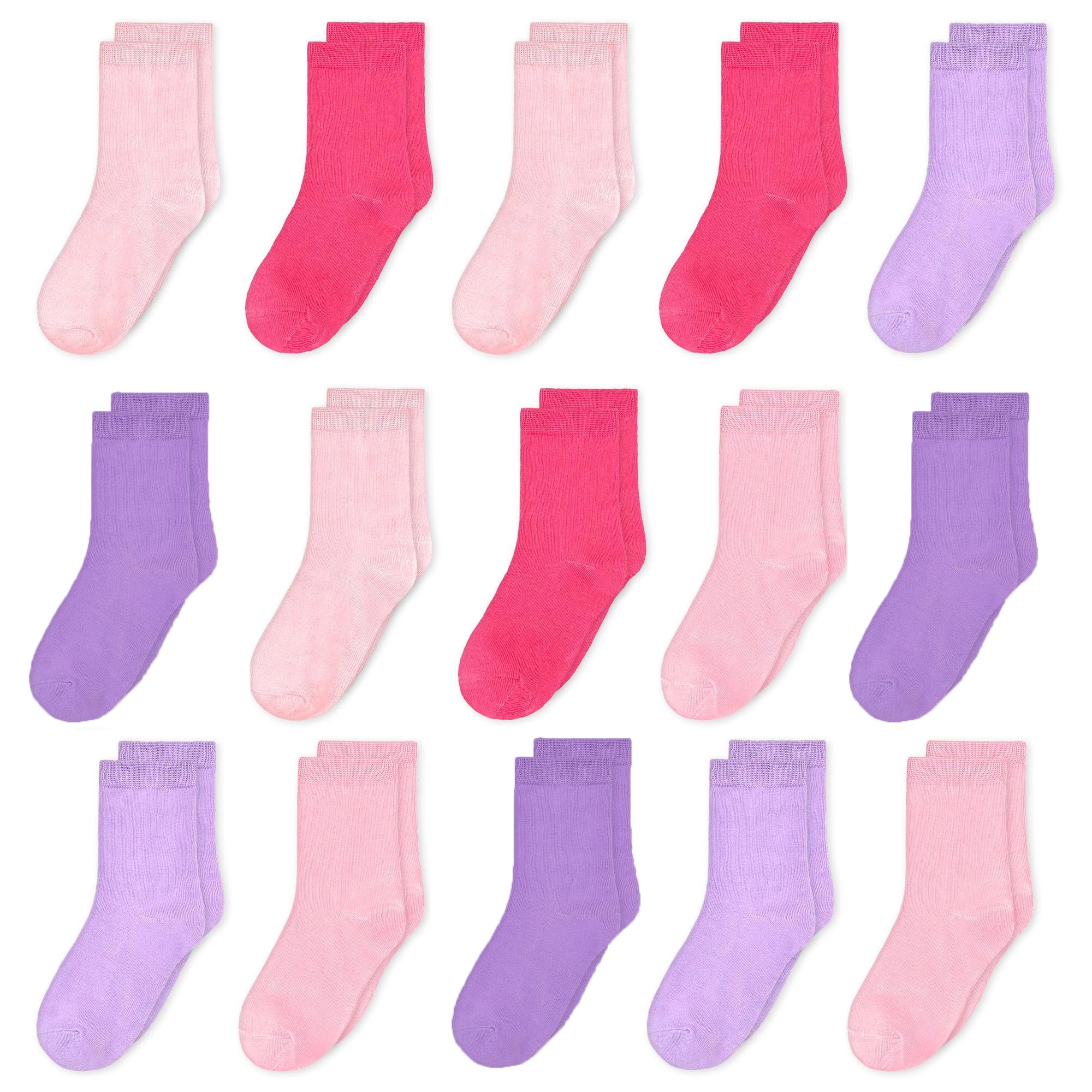 SkiBeaut Toddlers Kids Crew Socks 15 Pairs Boys Girls Socks Casual ...