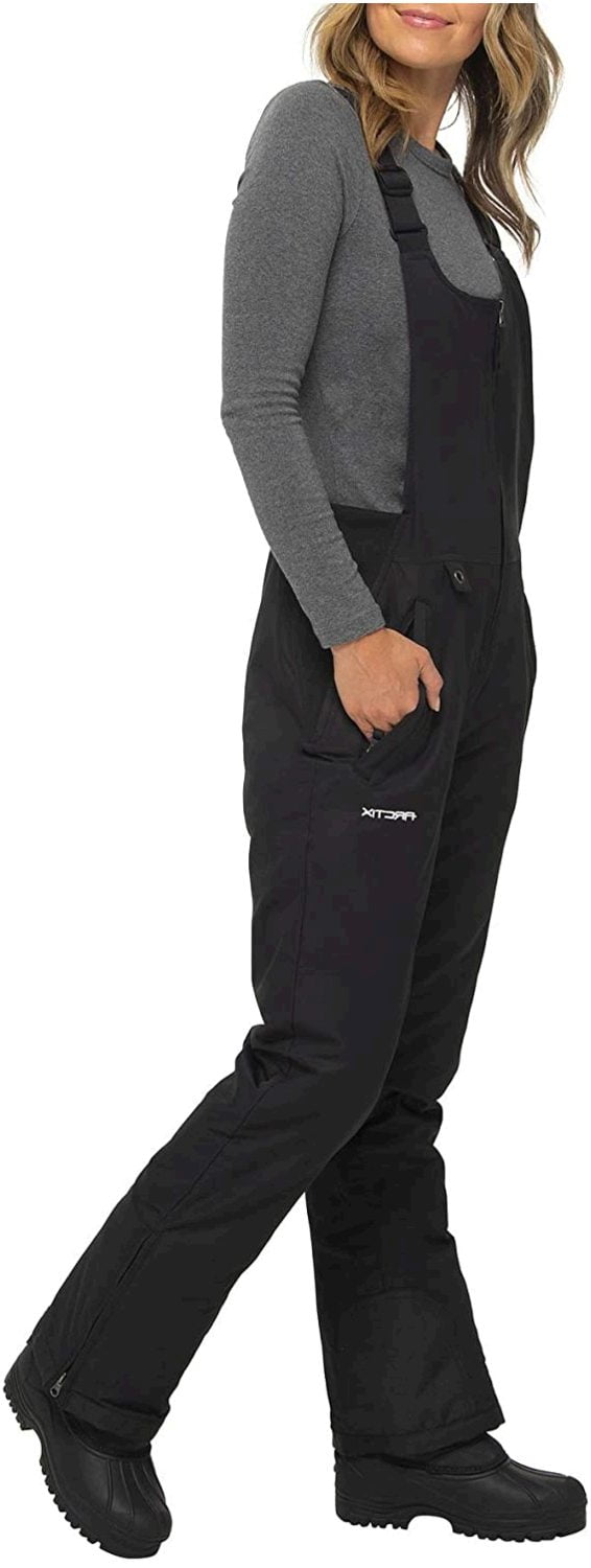 SkiGear Women's Essential Winter Snow Bib Overall Black with Adjustable ...