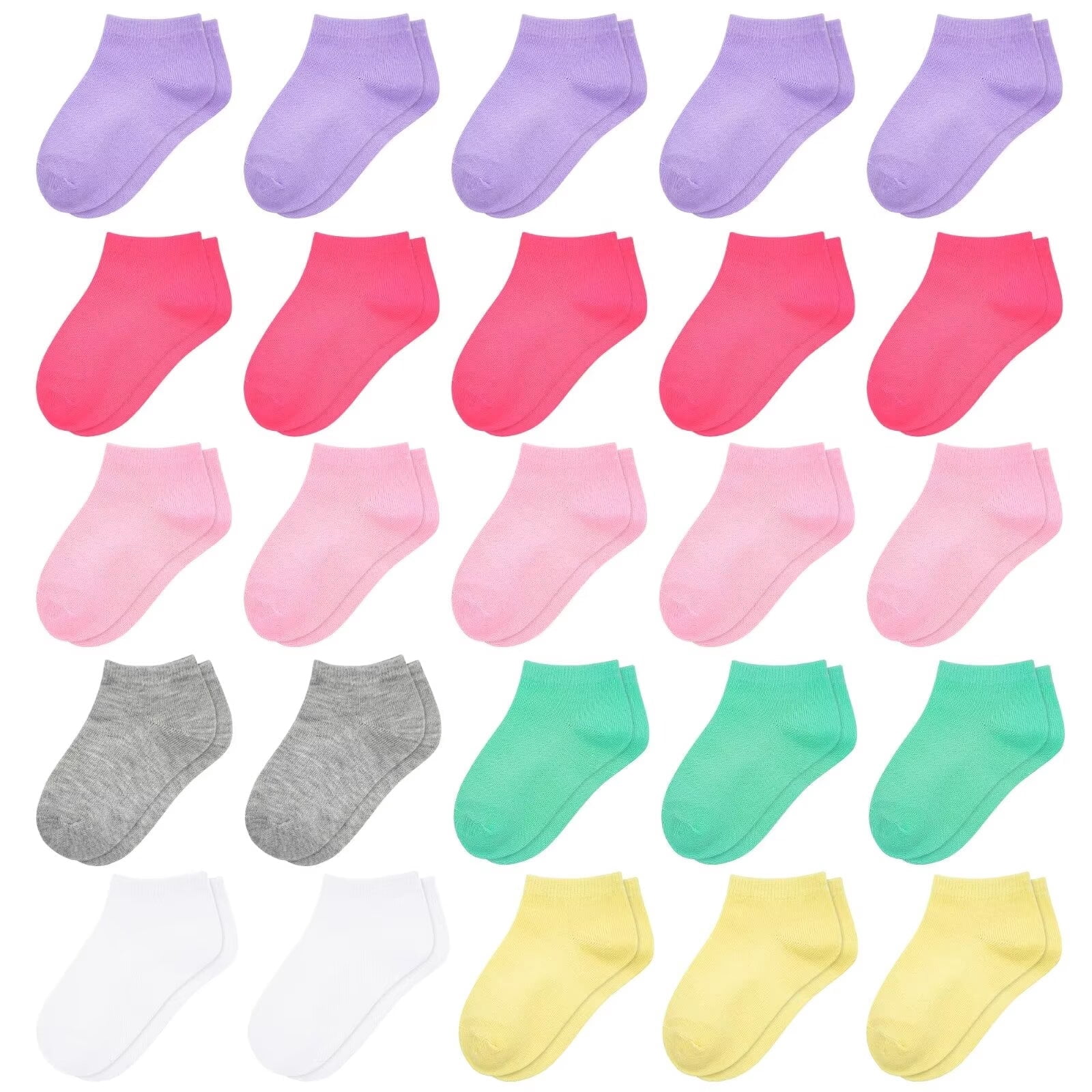 Skibeaut 25 Pairs Toddler Socks, Girls Socks Kids Colourful Ankle Socks ...