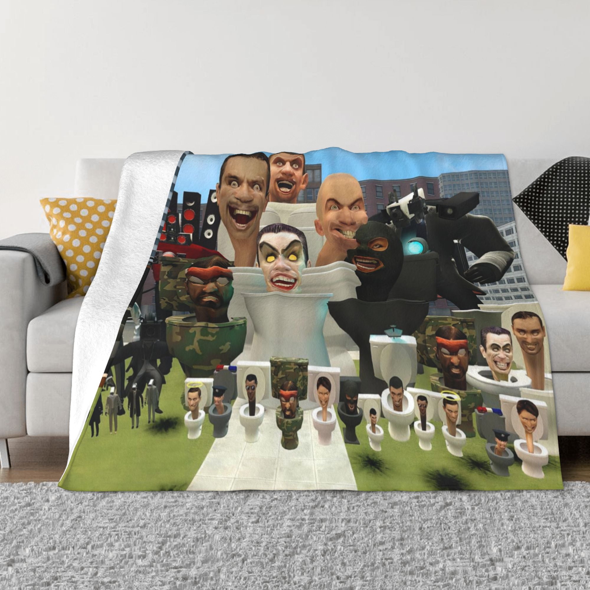 Skibidi Games Toilet Blanket Cozy Warm Soft Cozy Air Conditioning Blanket Machine Washable ...