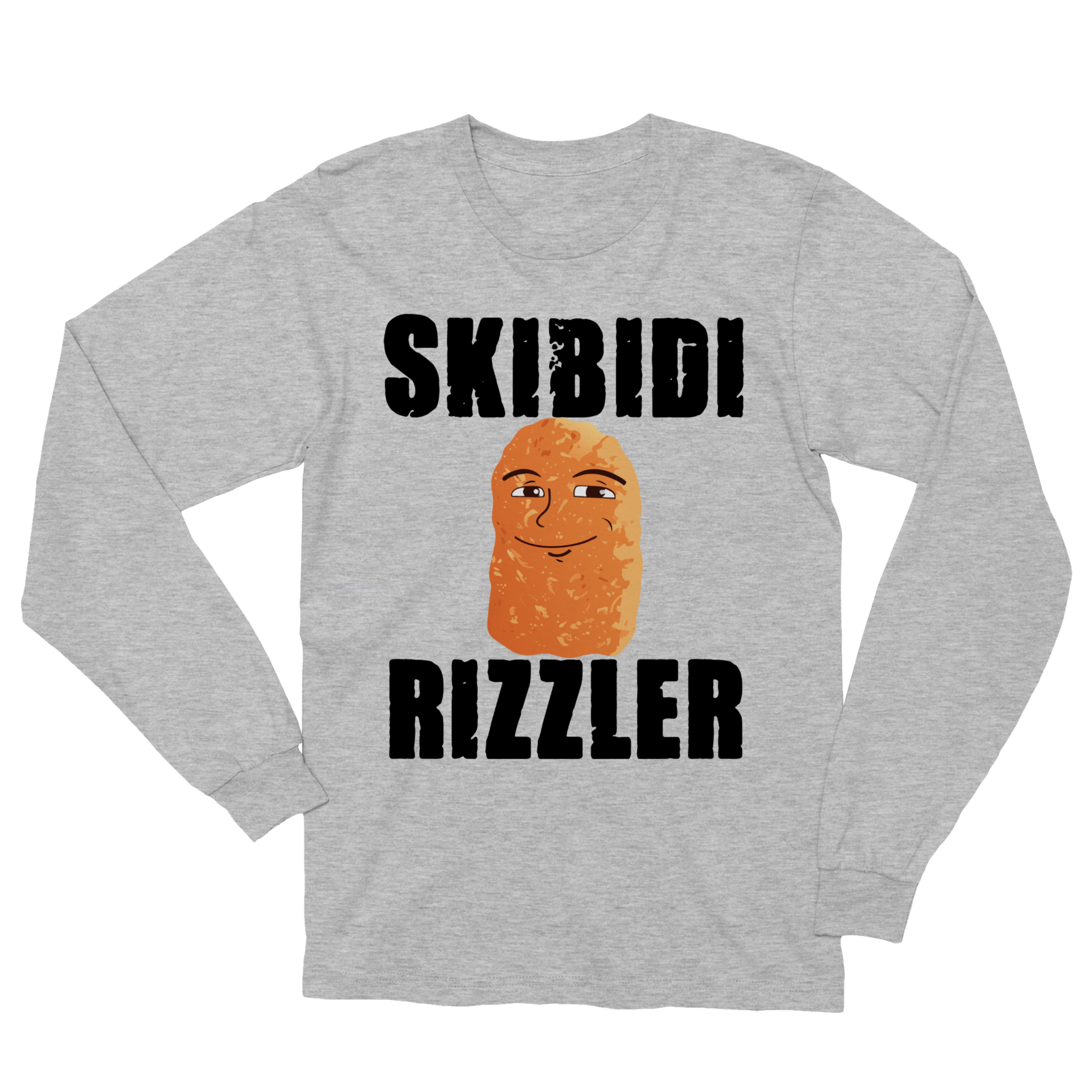 Skibidi Rizzler Meme Funny Brainrot Rizz Alpha Gen Long Sleeve T-Shirt ...