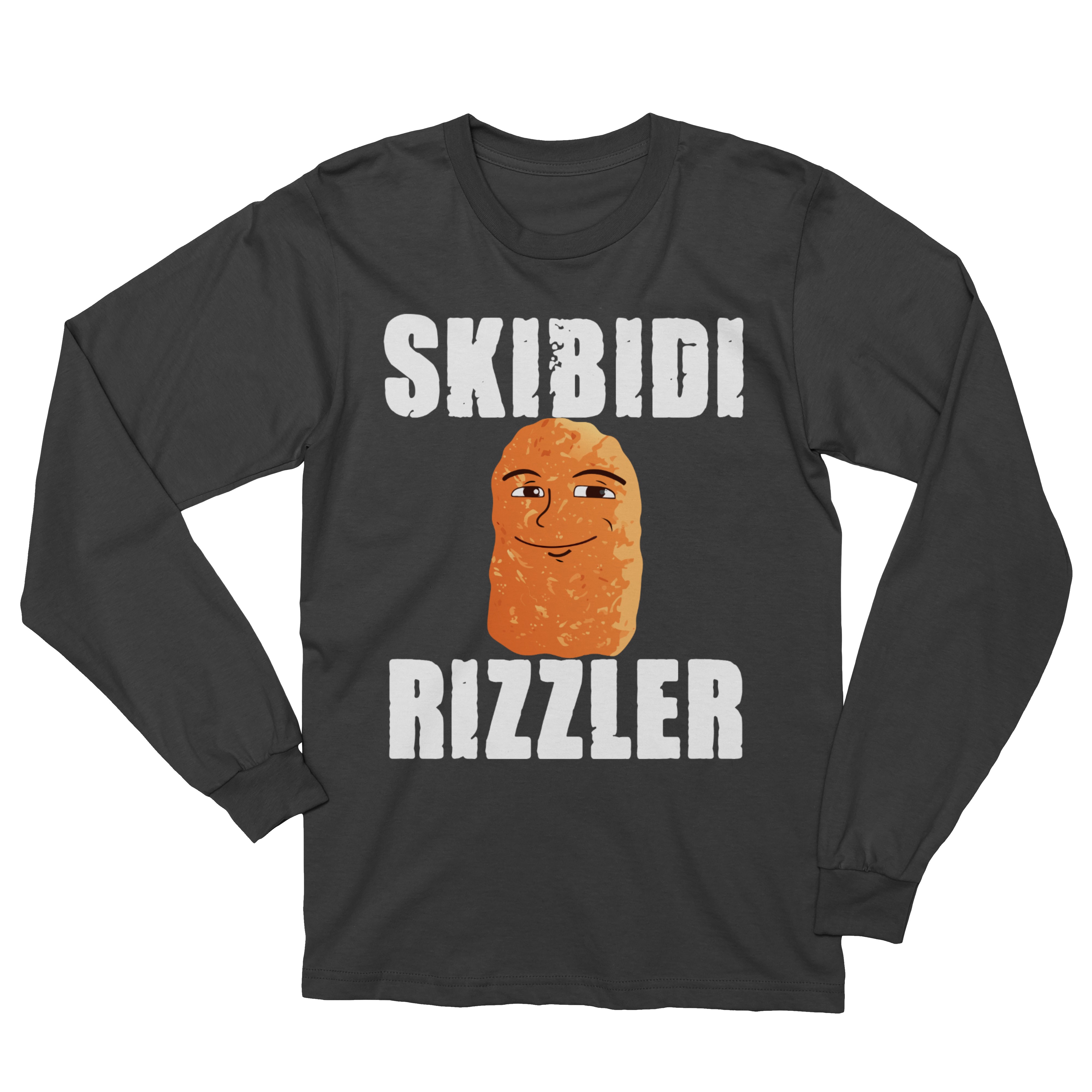 Skibidi Rizzler Meme Funny Brainrot Rizz Alpha Gen Long Sleeve T-Shirt ...