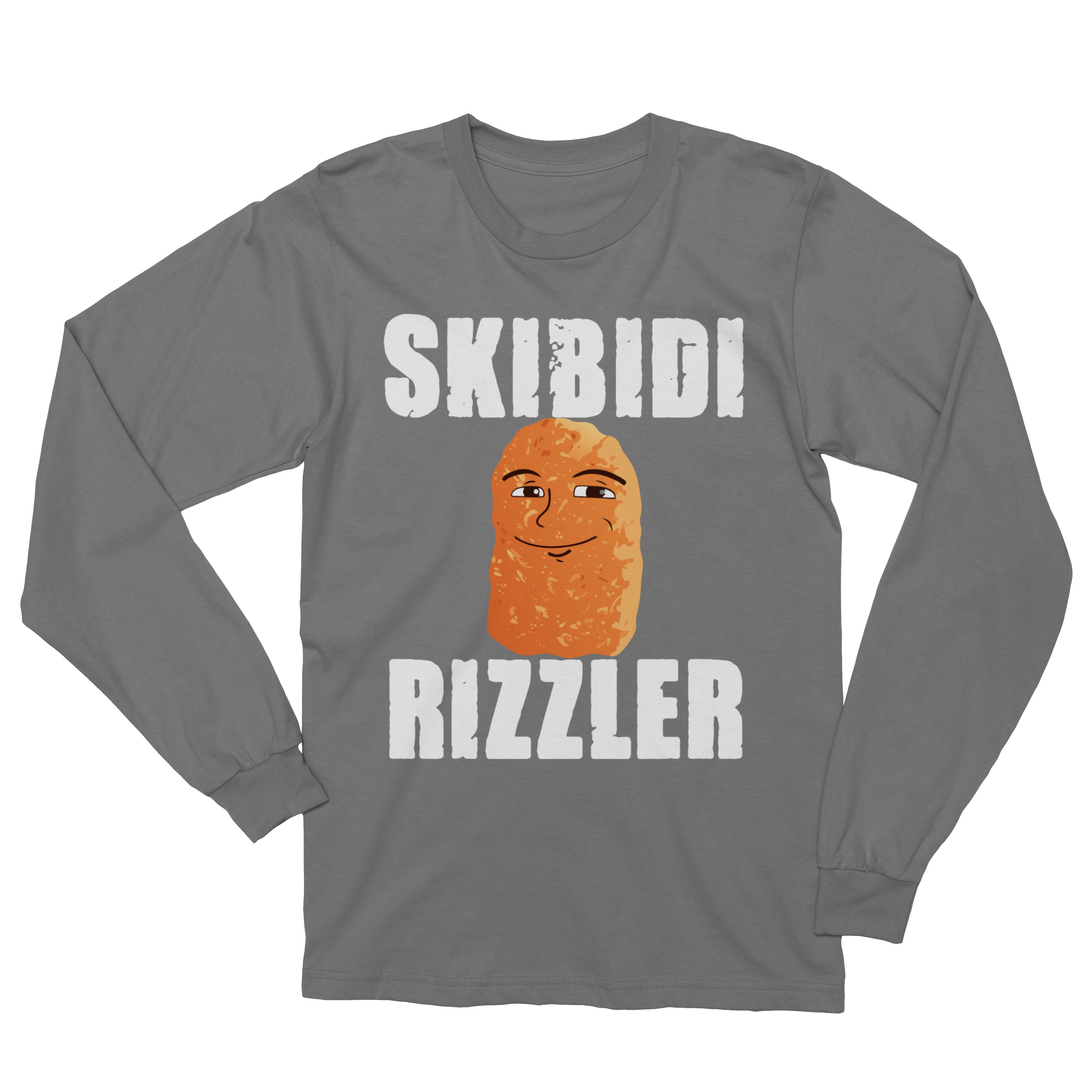 Skibidi Rizzler Meme Funny Brainrot Rizz Alpha Gen Long Sleeve T-Shirt ...