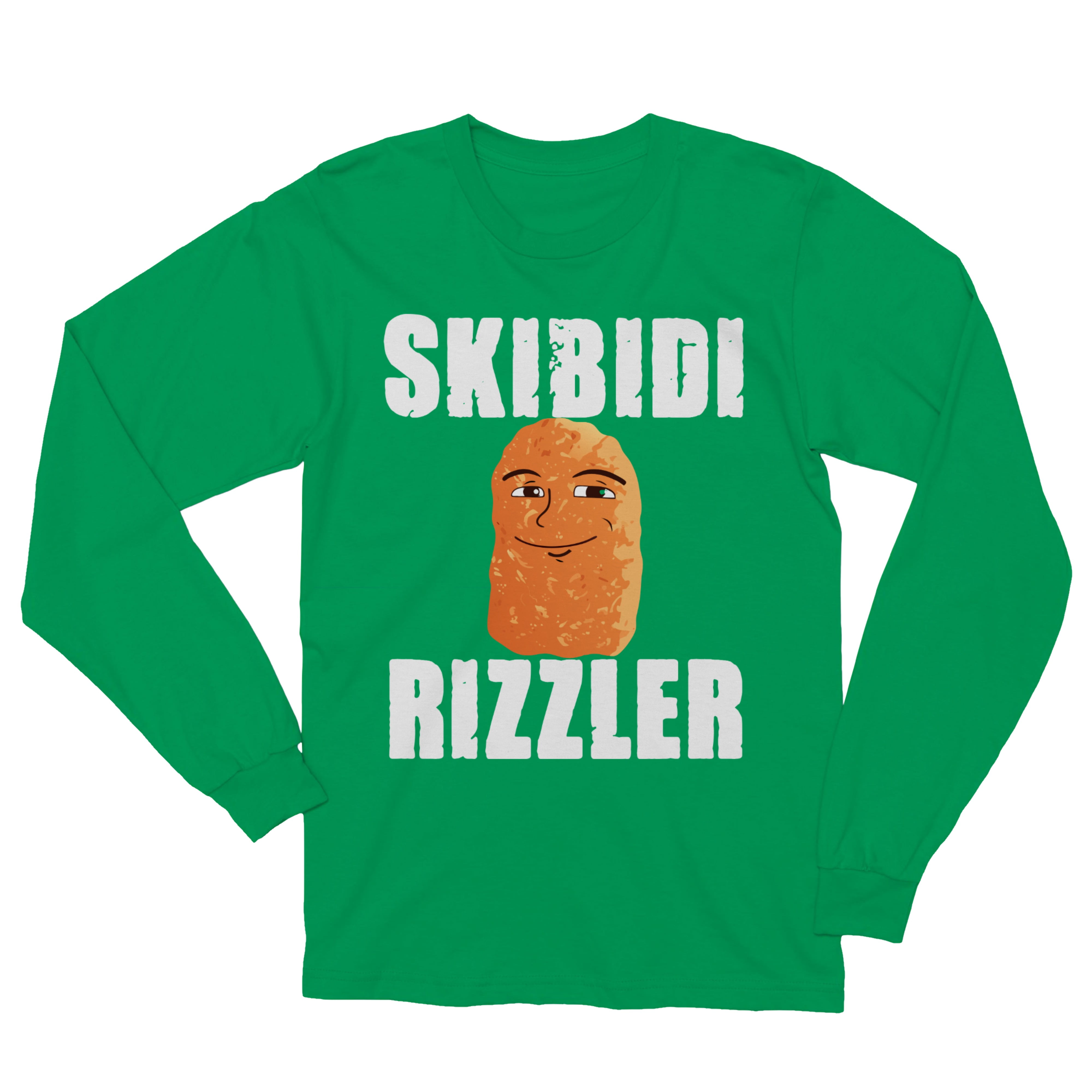 Skibidi Rizzler Meme Funny Brainrot Rizz Alpha Gen Long Sleeve T-Shirt ...