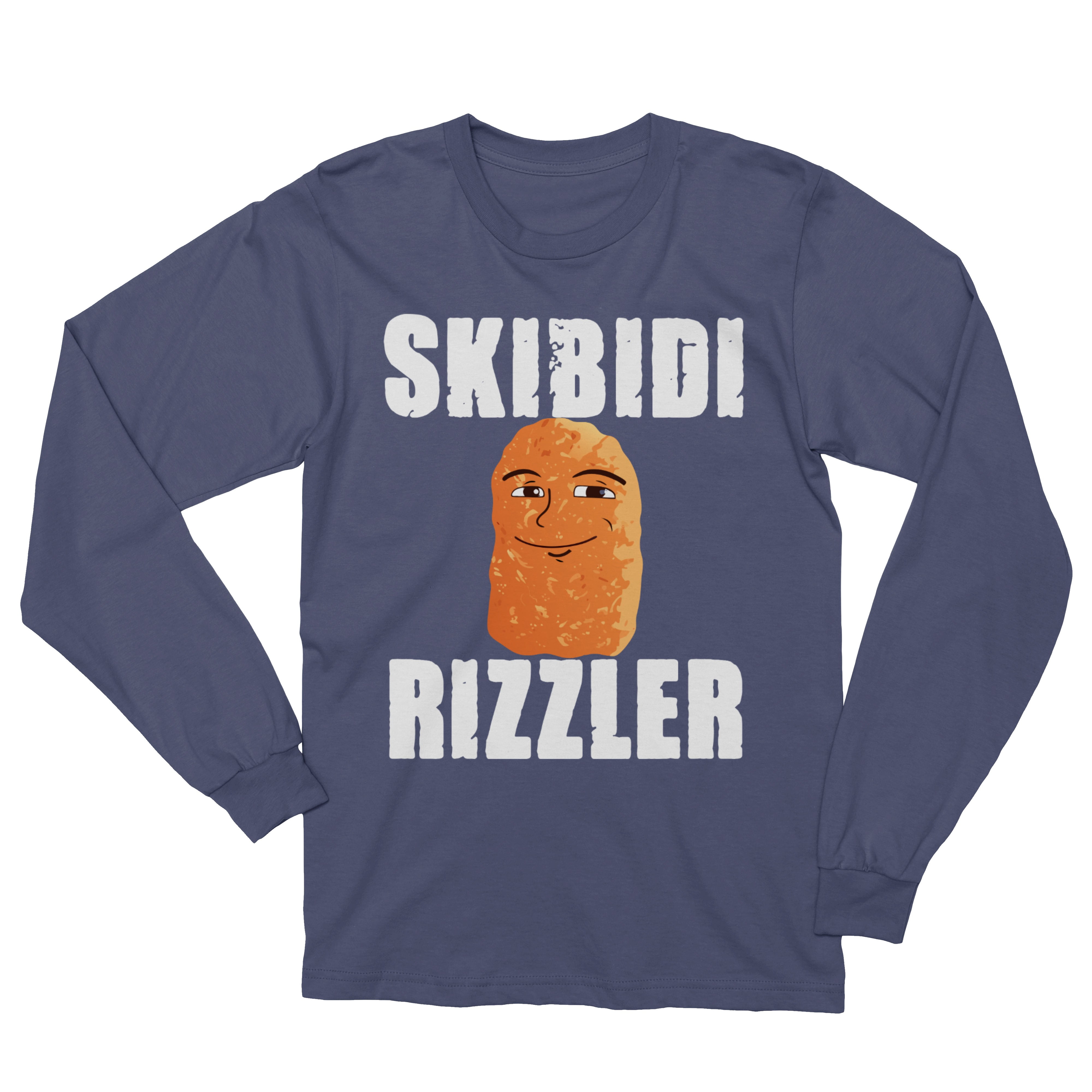 Skibidi Rizzler Meme Funny Brainrot Rizz Alpha Gen Long Sleeve T-Shirt ...