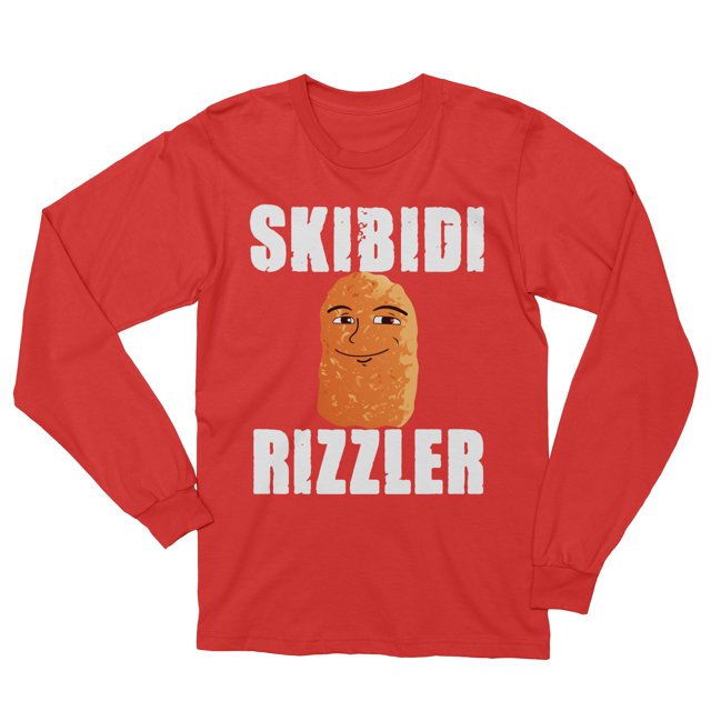 Skibidi Rizzler Meme Funny Brainrot Rizz Alpha Gen Long Sleeve T-Shirt ...
