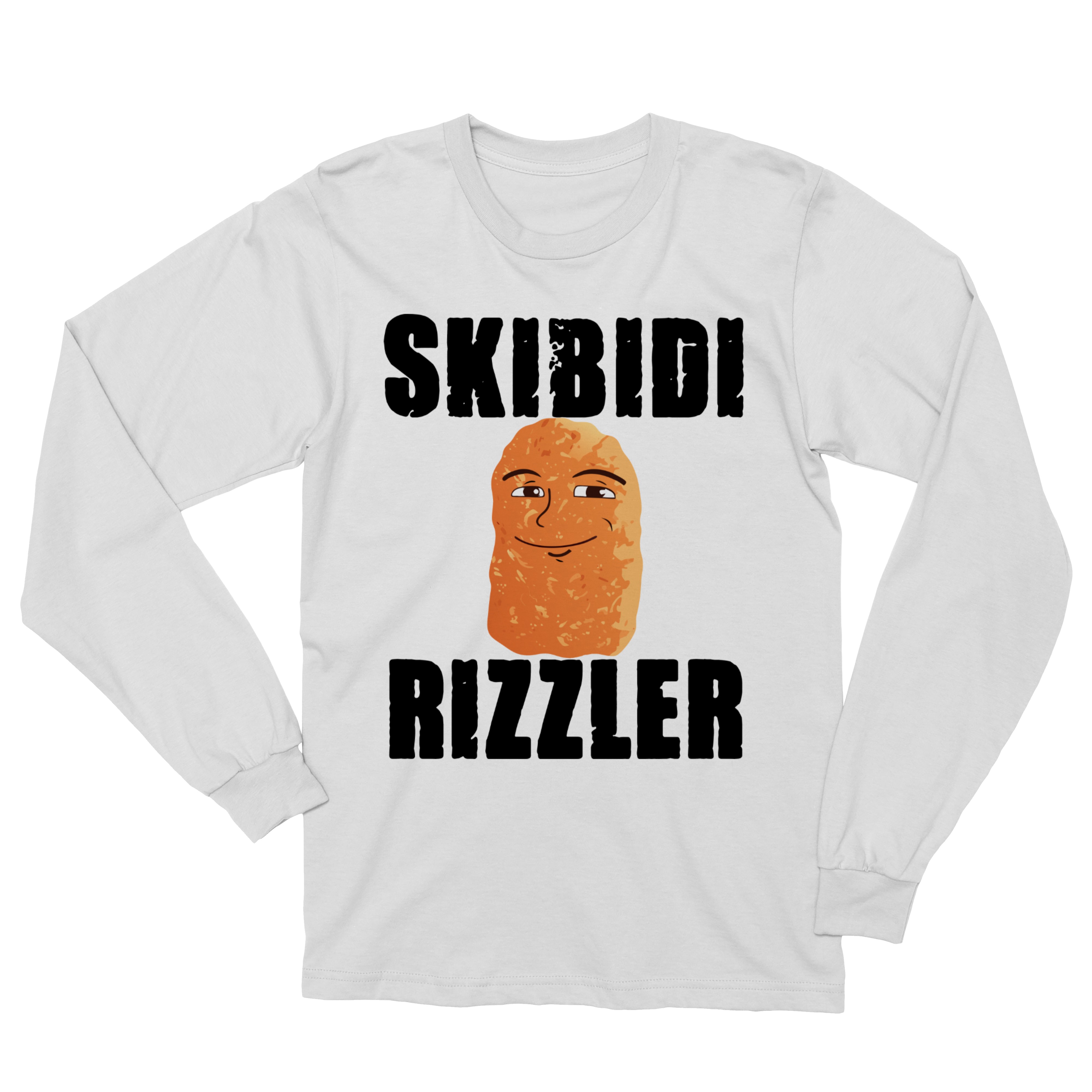 Skibidi Rizzler Meme Funny Brainrot Rizz Alpha Gen Long Sleeve T-Shirt ...