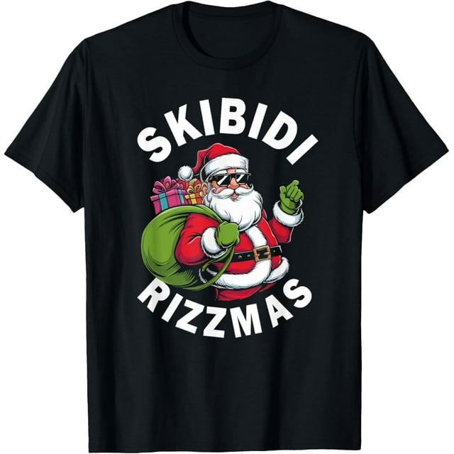 Skibidi Rizzmas Christmas Rizz Santa Claus Charisma Kid Cool T-Shirt ...