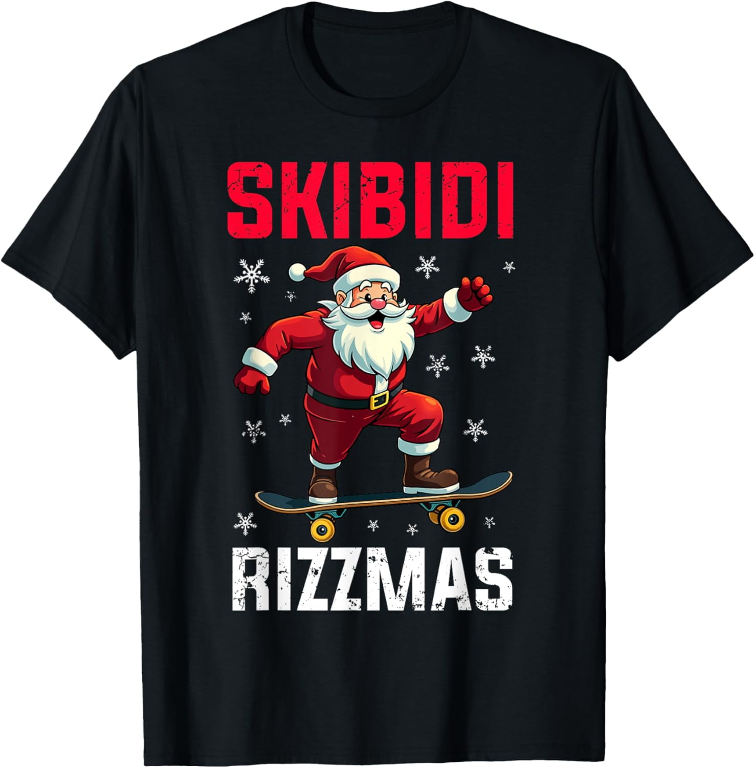 Skibidi Rizzmas Christmas Rizz Santa Claus Charisma Kid Cool T-Shirt ...