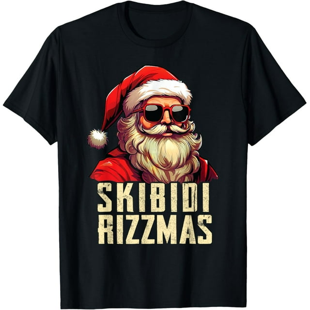 Skibidi Rizzmas Christmas Rizz Santa Claus Charisma Kid Cool T-Shirt ...