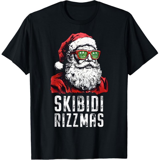 Skibidi Rizzmas Christmas Rizz Santa Claus Charisma Kid Cool T-Shirt ...
