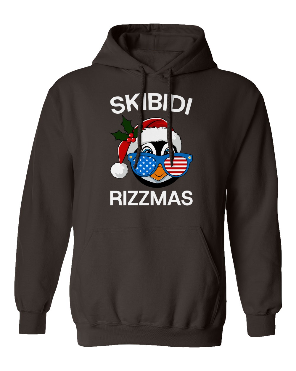 Skibidi Rizzmas Funny Penguin Merry Christmas Unisex Hooded Sweatshirt ...