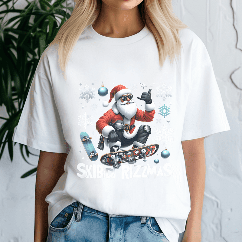Skibidi Rizzmas Shirt, Christmas Rizz Tshirt, Santa Claus Shirts, Santa ...