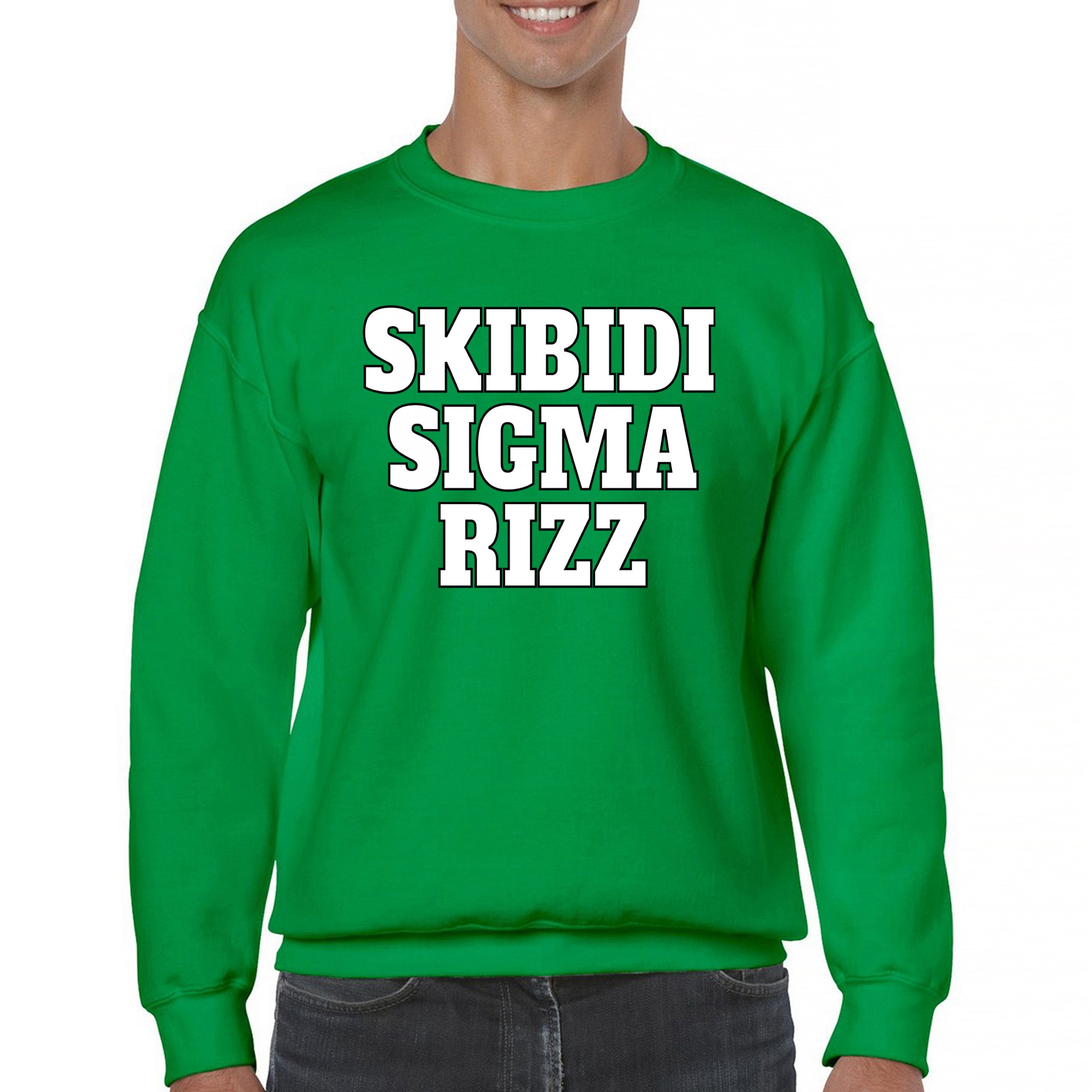 Skibidi Sigma Rizz Crewneck Sweatshirt Funny Goat Gyatt Meme Zoomer ...
