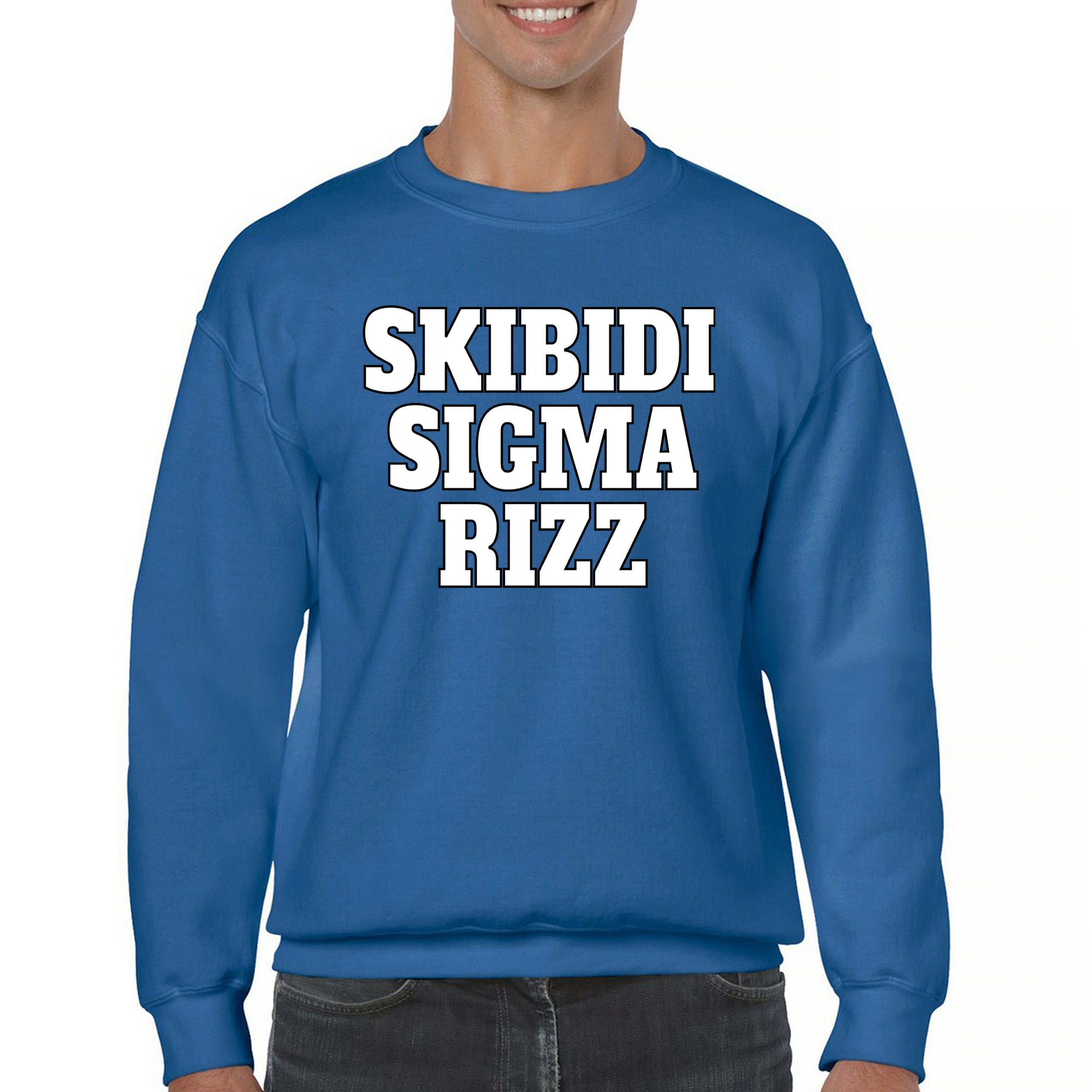 Skibidi Sigma Rizz Crewneck Sweatshirt Funny Goat Gyatt Meme Zoomer ...