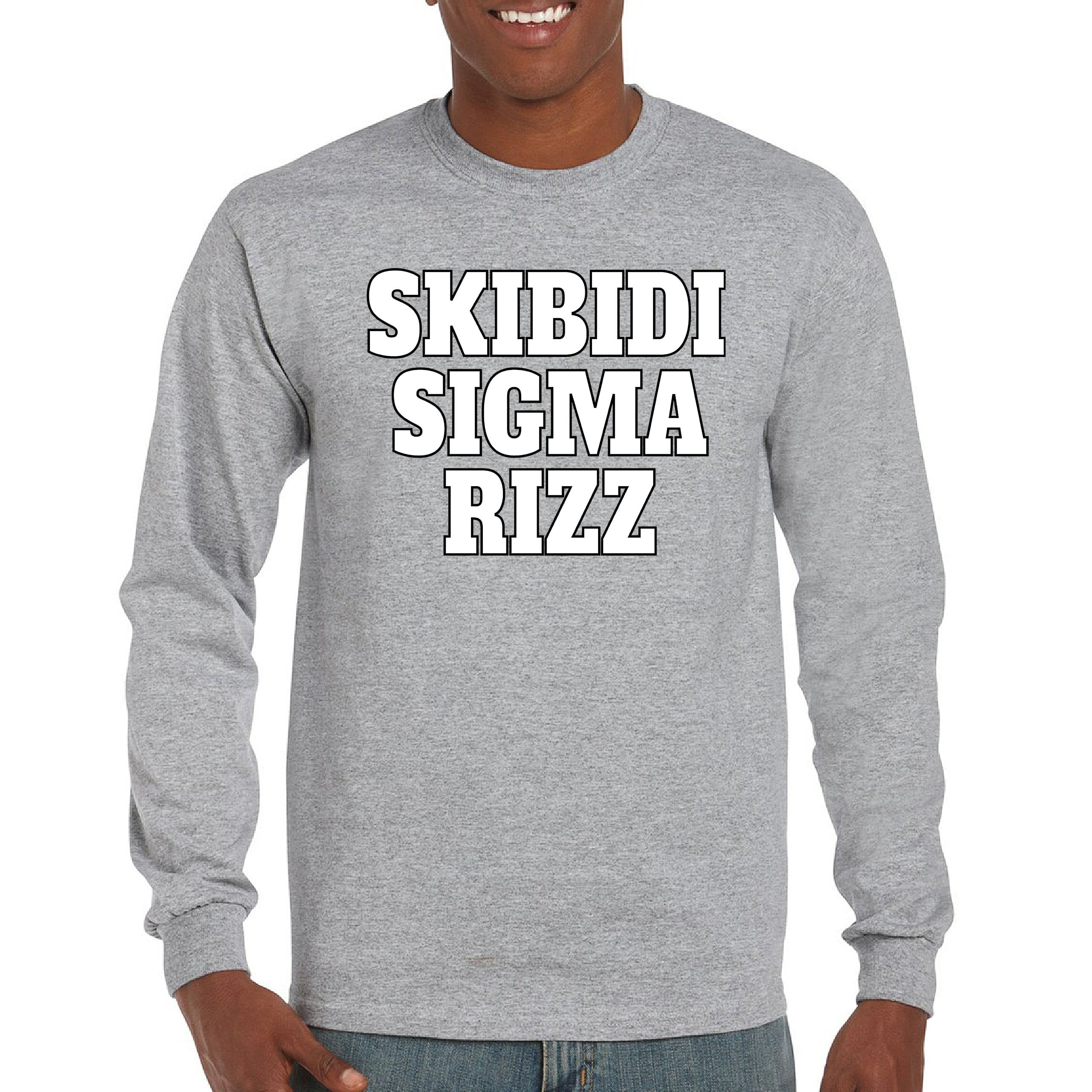 Skibidi Sigma Rizz Long Sleeve T-shirt Funny Goat Gyatt Meme Zoomer ...