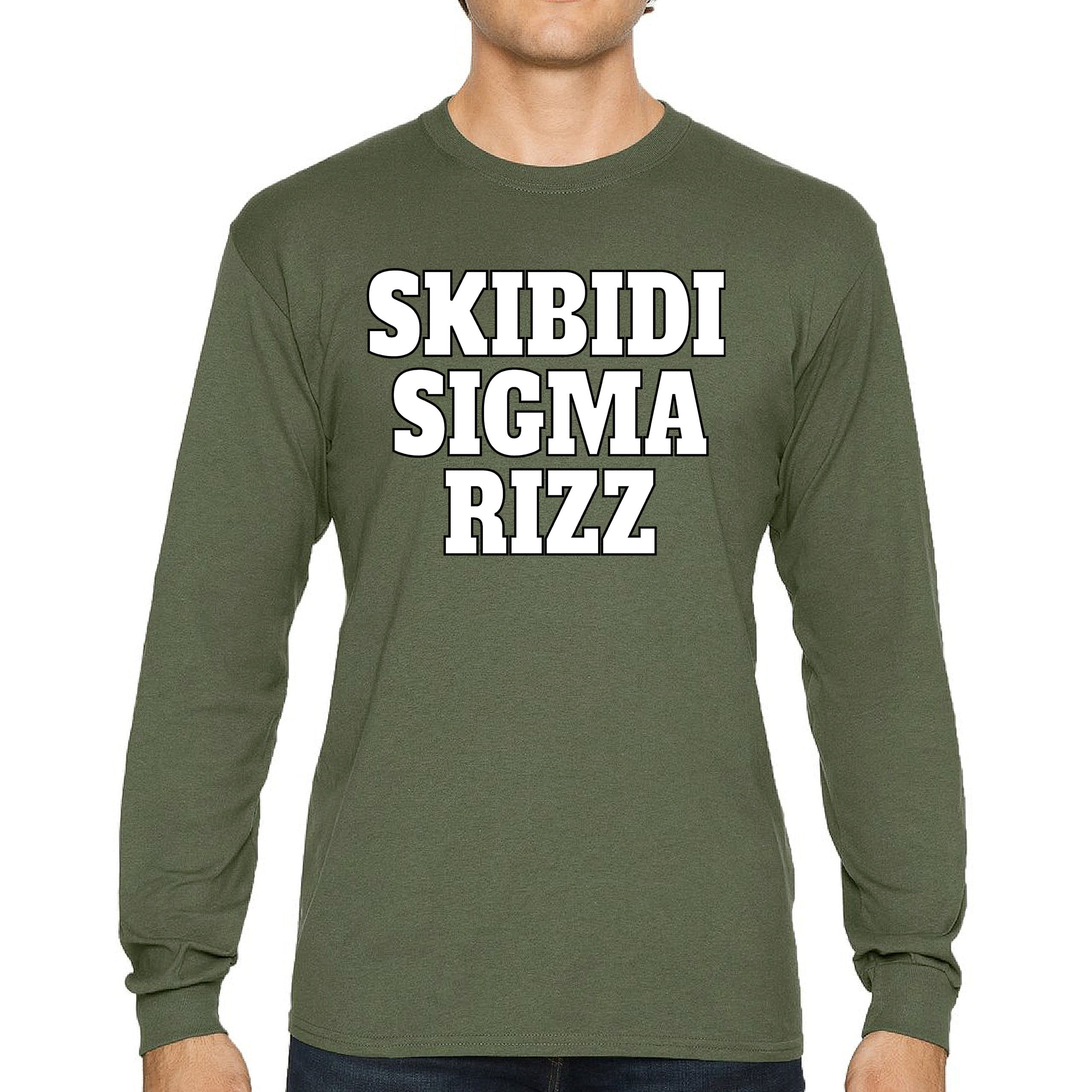 Skibidi Sigma Rizz Long Sleeve T-shirt Funny Goat Gyatt Meme Zoomer ...