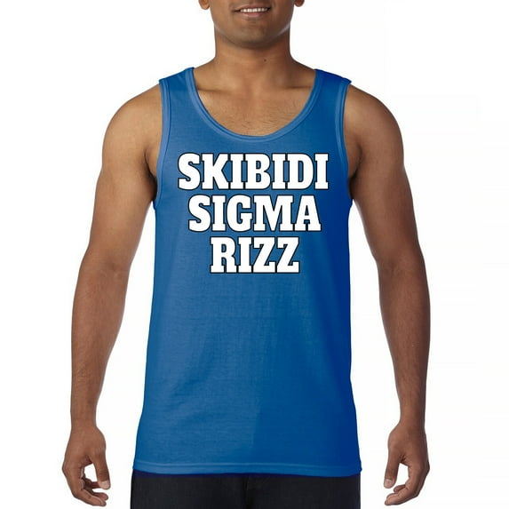 Skibidi Sigma Rizz Men's Tank Top Funny Goat Gyatt Meme Zoomer Viral ...