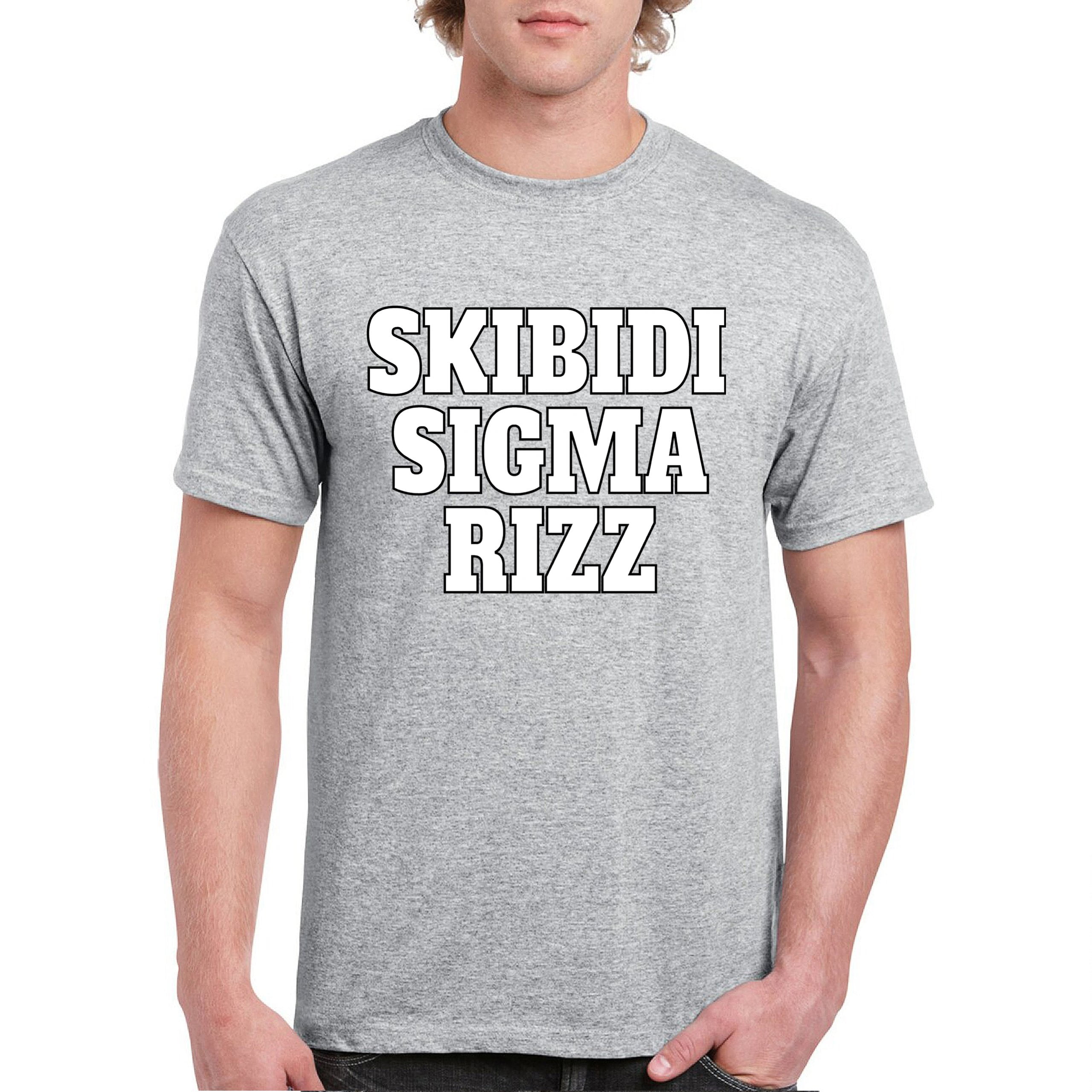 Skibidi Sigma Rizz T-shirt Funny Goat Gyatt Meme Zoomer Viral Humor Men ...