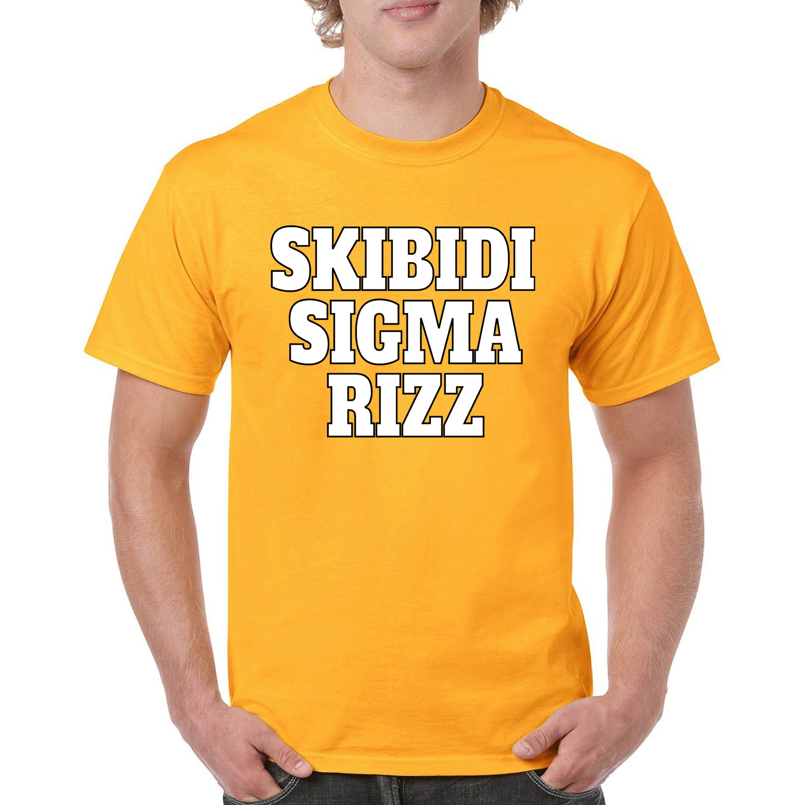 Skibidi Sigma Rizz T-shirt Funny Goat Gyatt Meme Zoomer Viral Humor Men ...