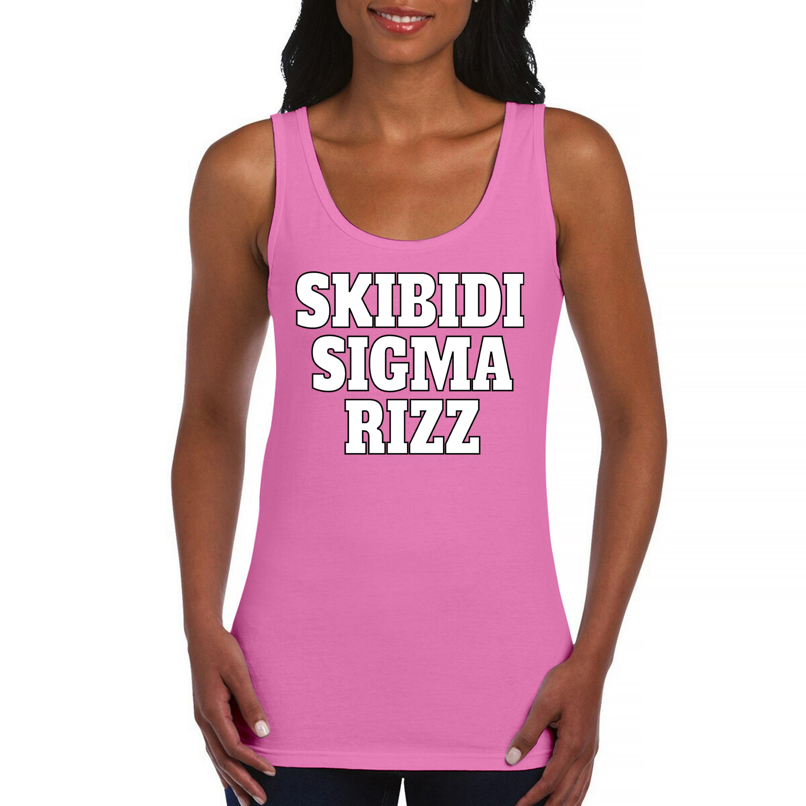 Skibidi Sigma Rizz Women's Tank Top Funny Goat Gyatt Meme Zoomer Viral ...