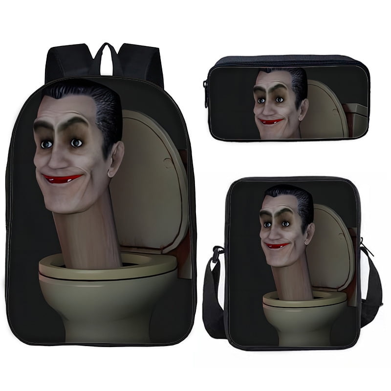 Skibidi-Toilet Anime Backpack Set 3 Pieces with Shoulder Bag and Pencil ...